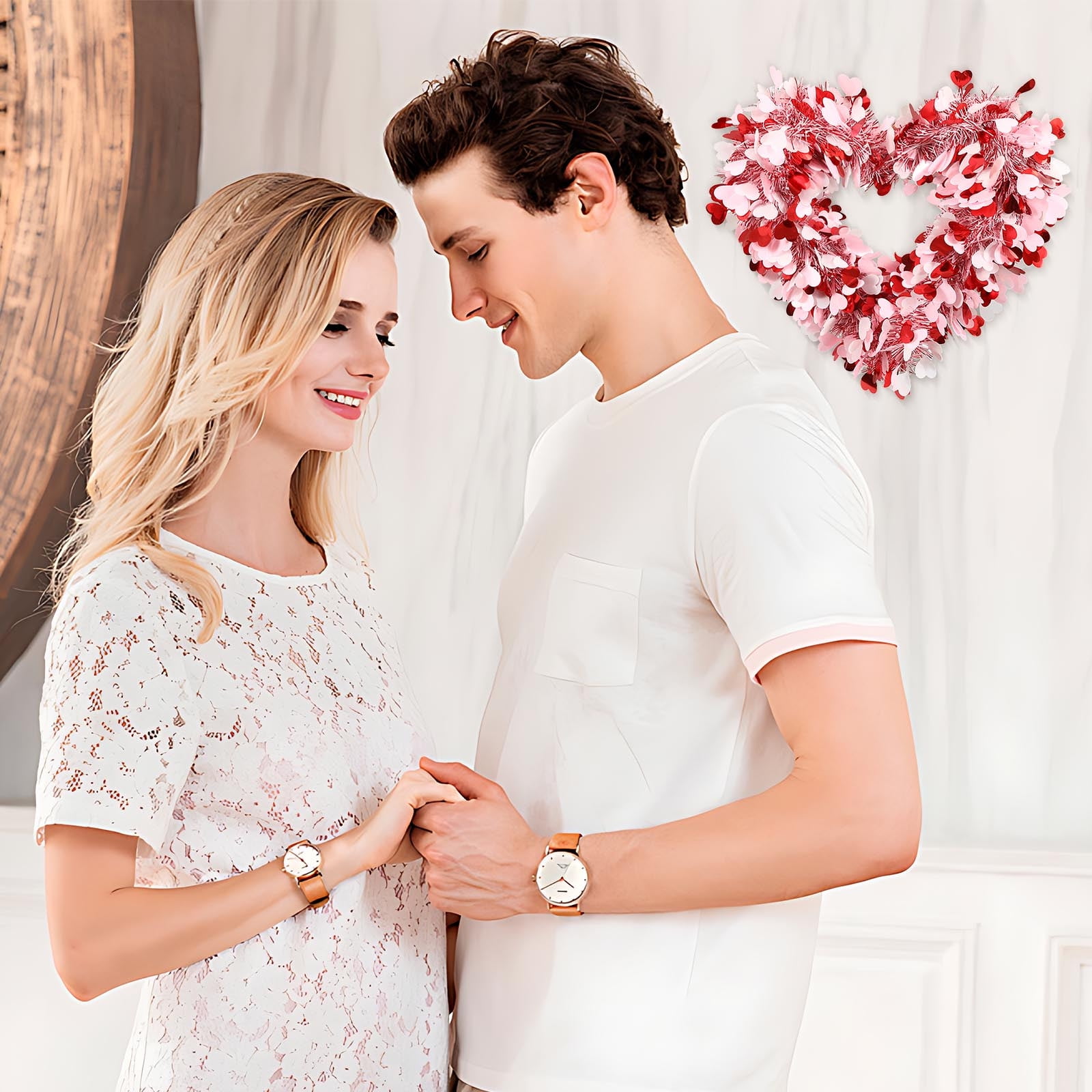 BGZLEU Valentine's Day Heart Cupid's Arrow Wreath, Romantic Love ...