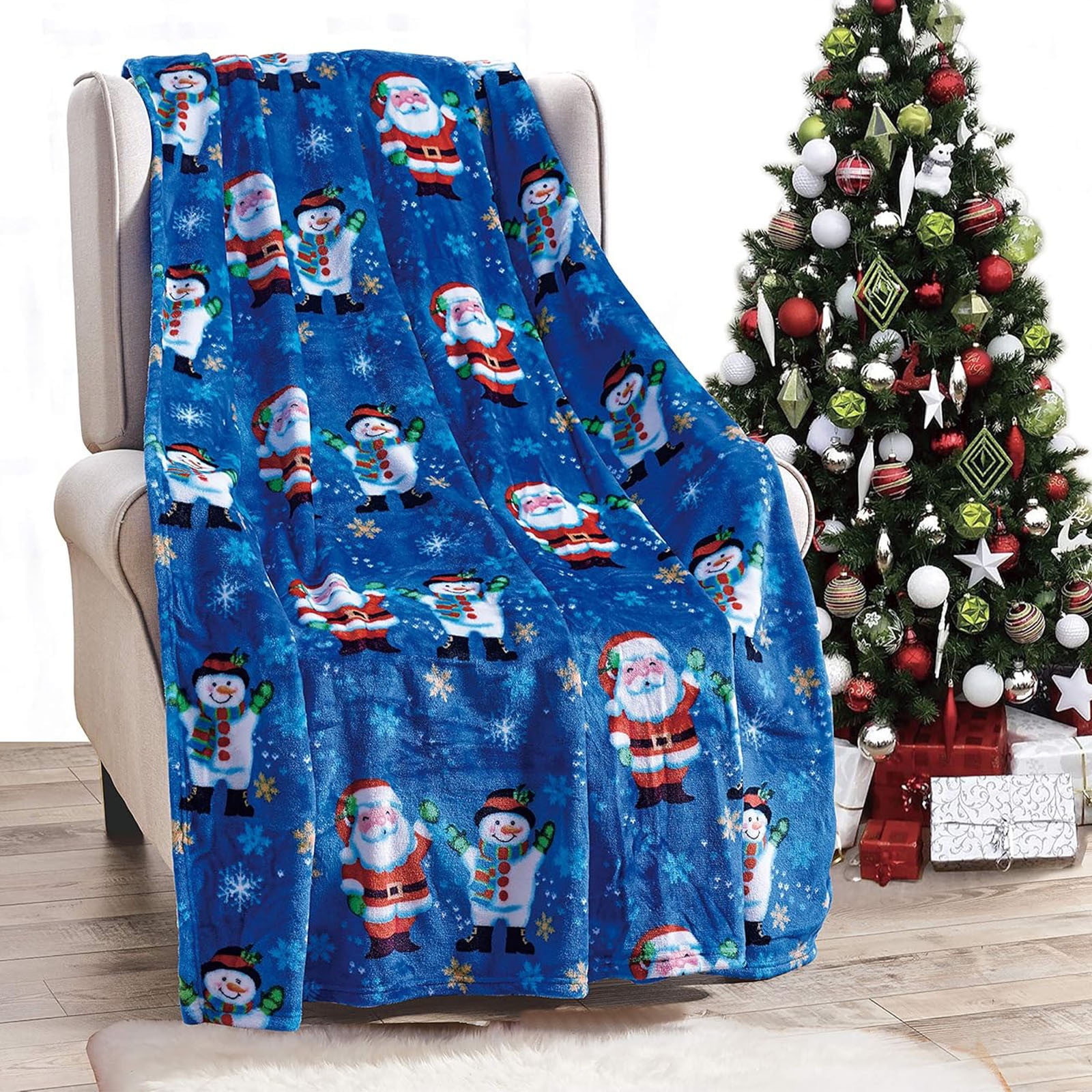BGZLEU Velvet Touch Holiday Throw Fleece Blanket (27" X 39") - Santa ...
