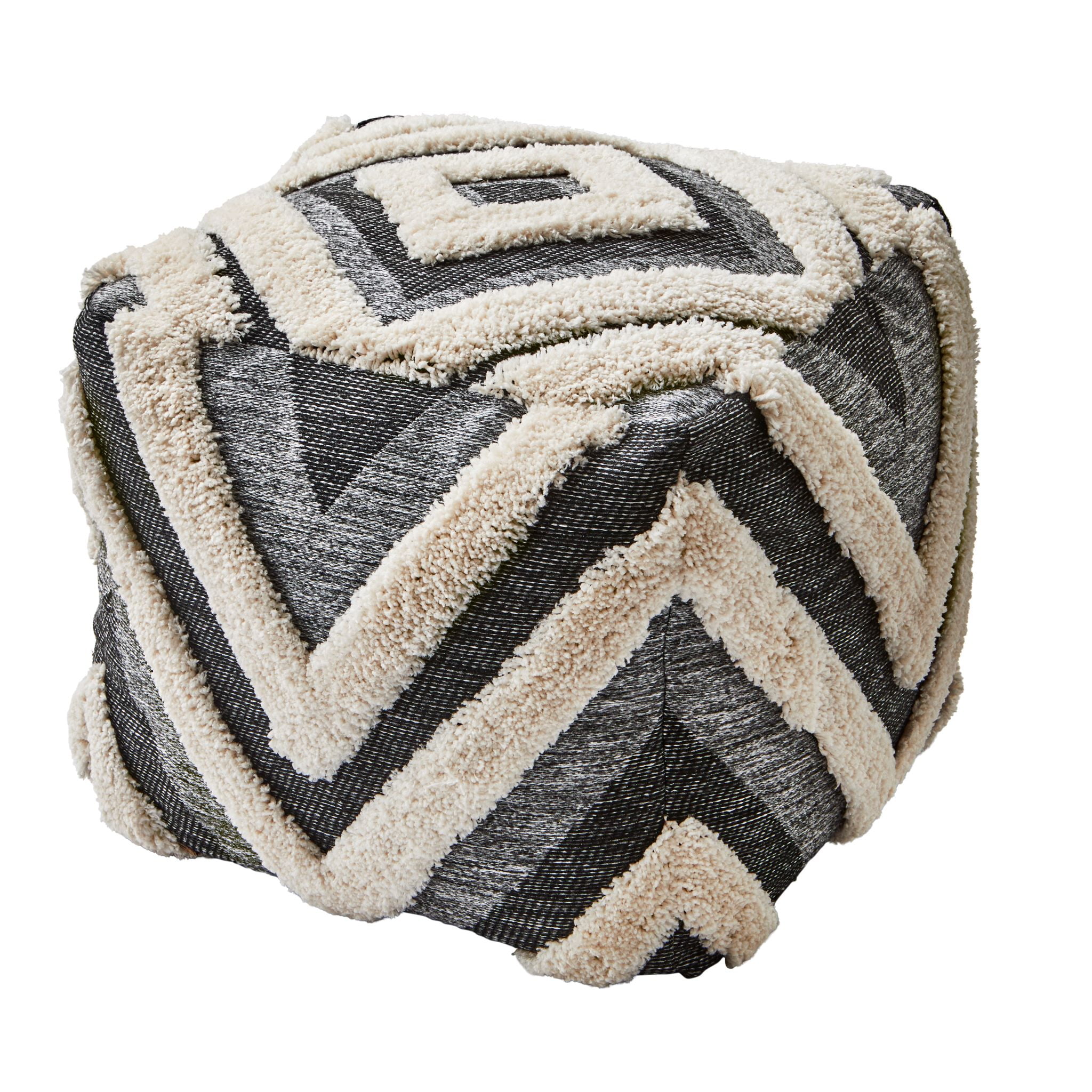 BH&G Tonal Tufted Outdoor Pouf, 16"x16"x16", Gray - Walmart.com