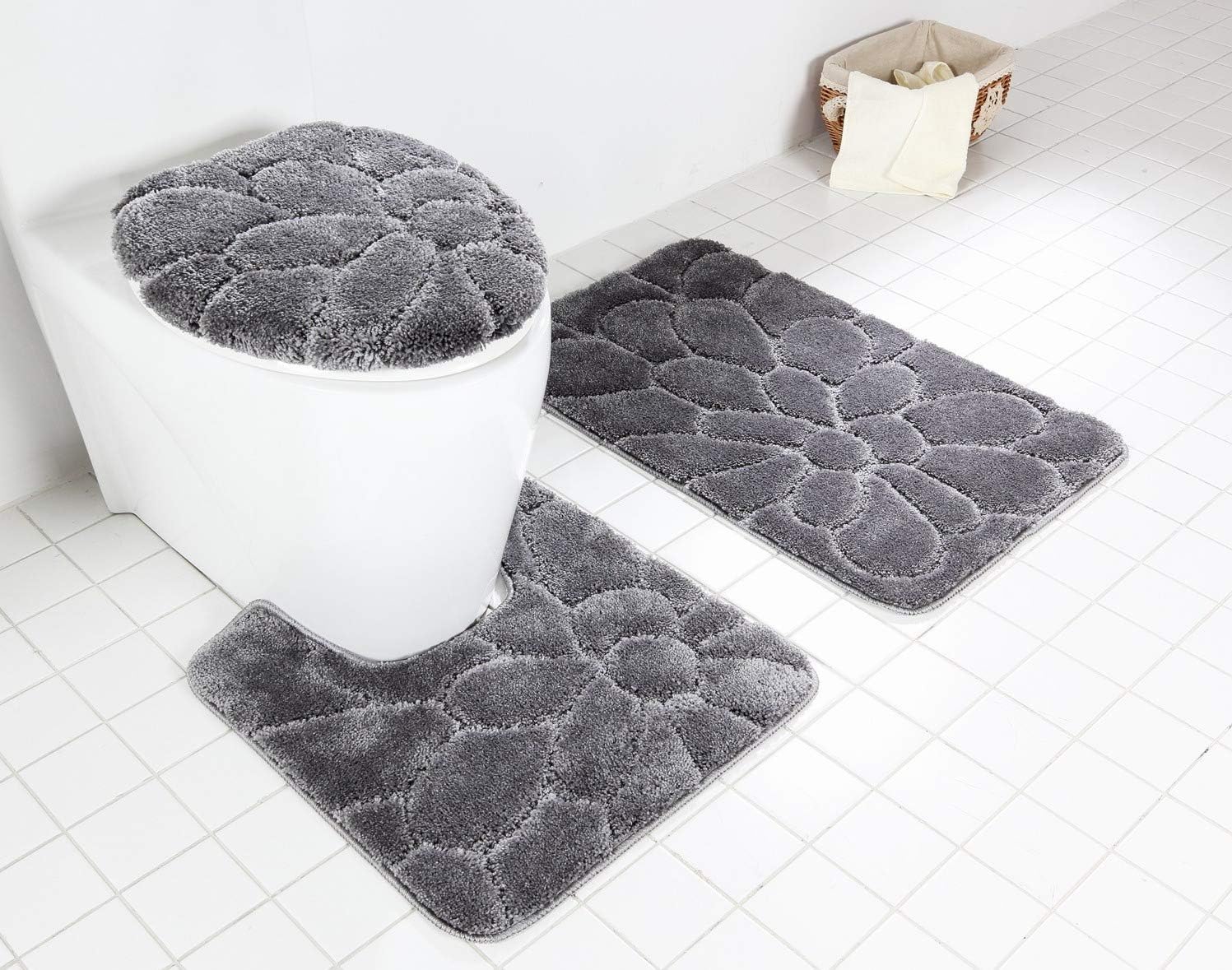BH Home & Linen 3-Piece Luxurious Ultra Soft Bath Rug Set. Sunflower ...