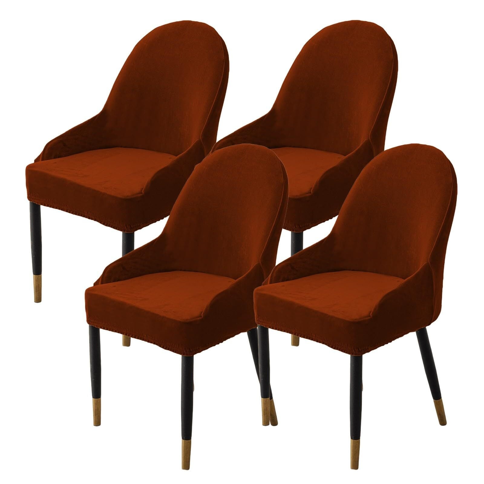 BH-JJSMGS Dining Chair Covers Set of 1/2/4/6,Soft Stretch Curved Back ...