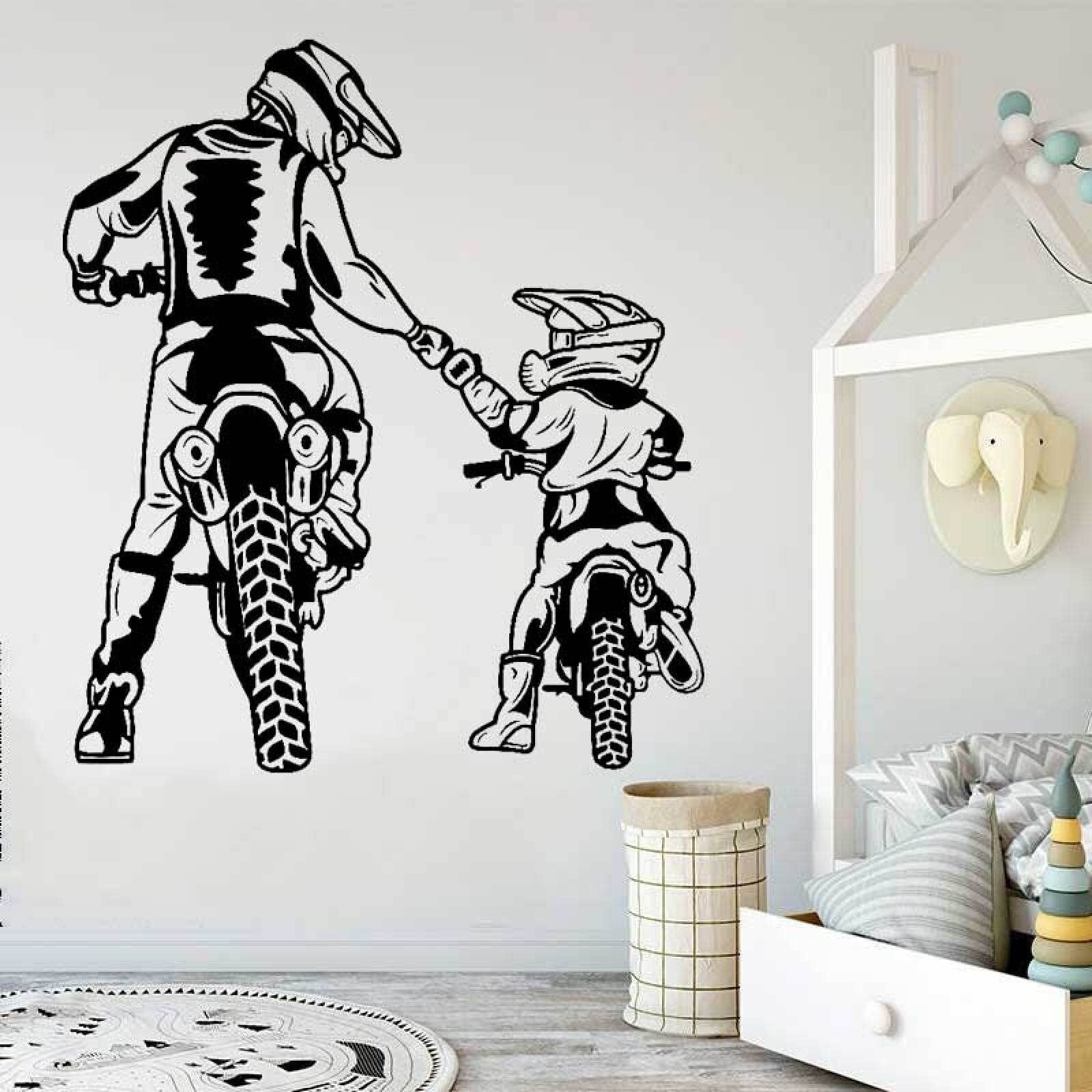 BH-JJSMGS Dirt Bike Wall Sticker Motorcycle Family Father Son Mountain ...