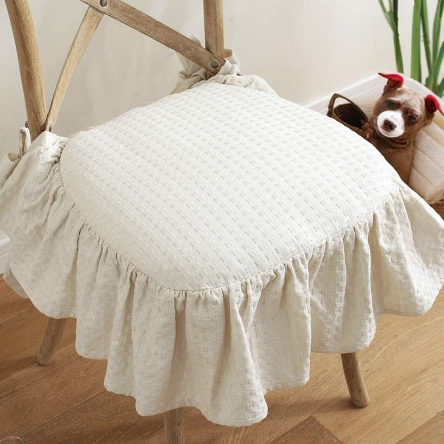 BH-JJSMGS French Cotton Simple Seat Cushion,Fabric Not-Slip Soft Chair ...