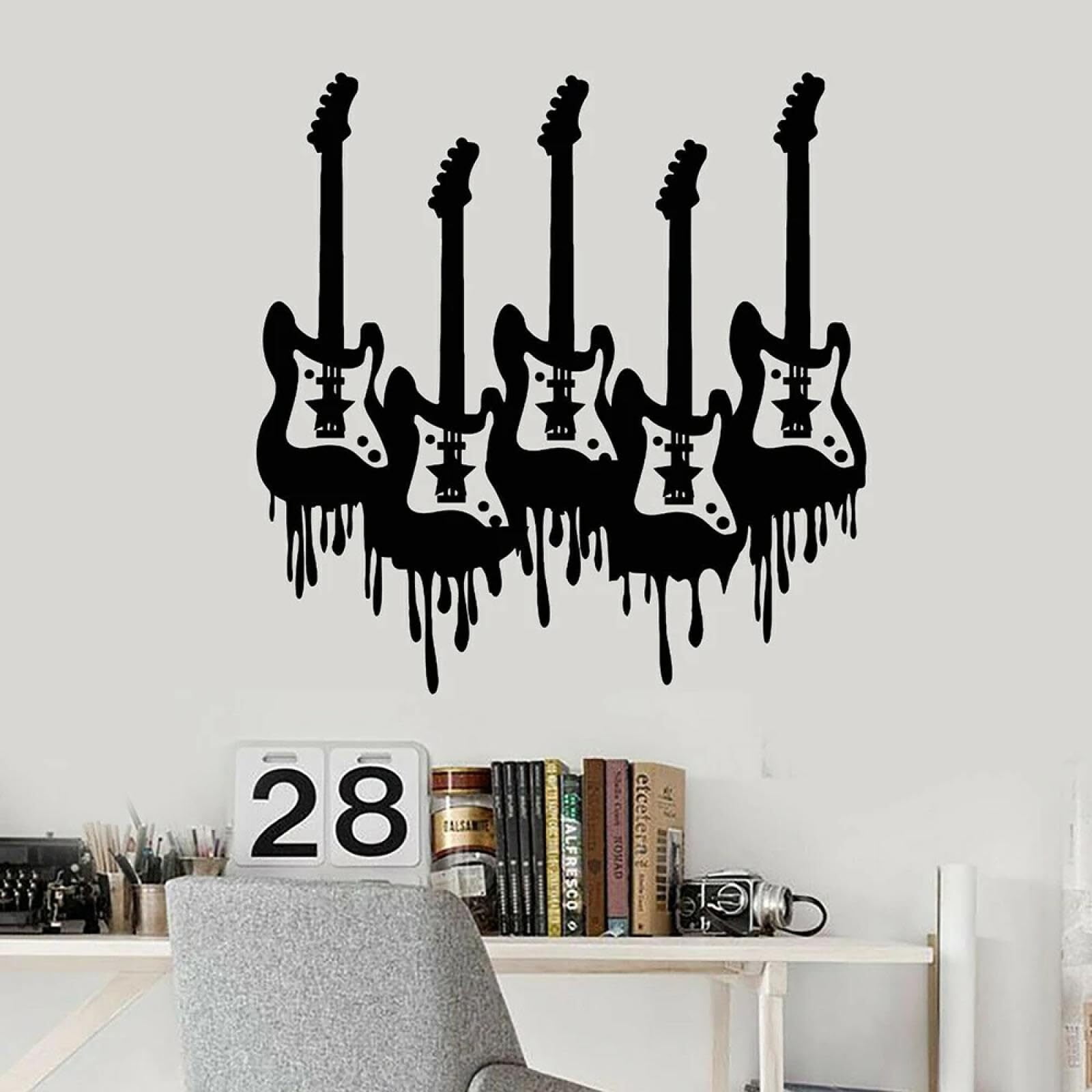 BH-JJSMGS Musical Instrument Electric Guitar Wall Sticker for Music ...
