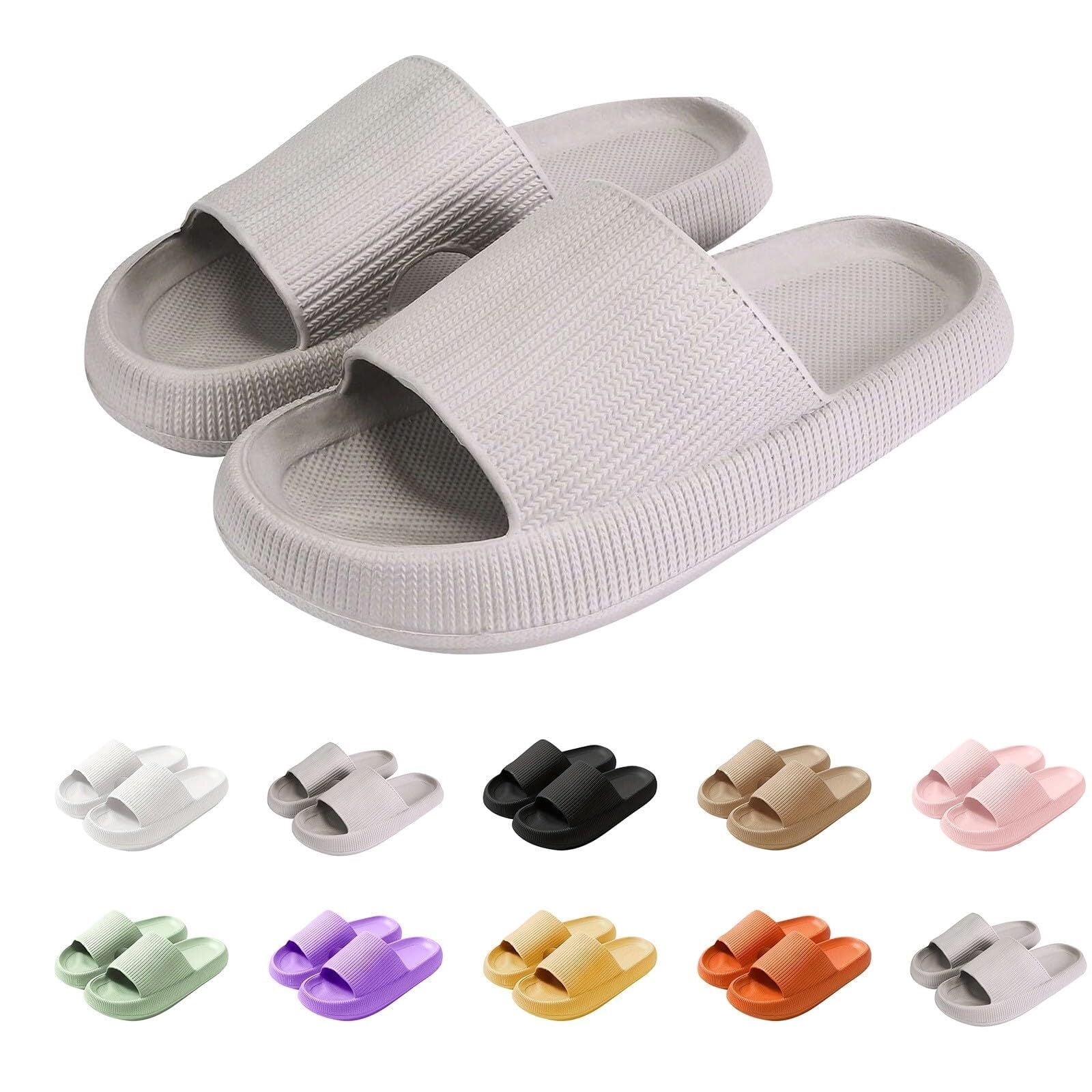 BH-JJSMGS Pillow Slippers for Women and Men, Cloud Slides Shower ...