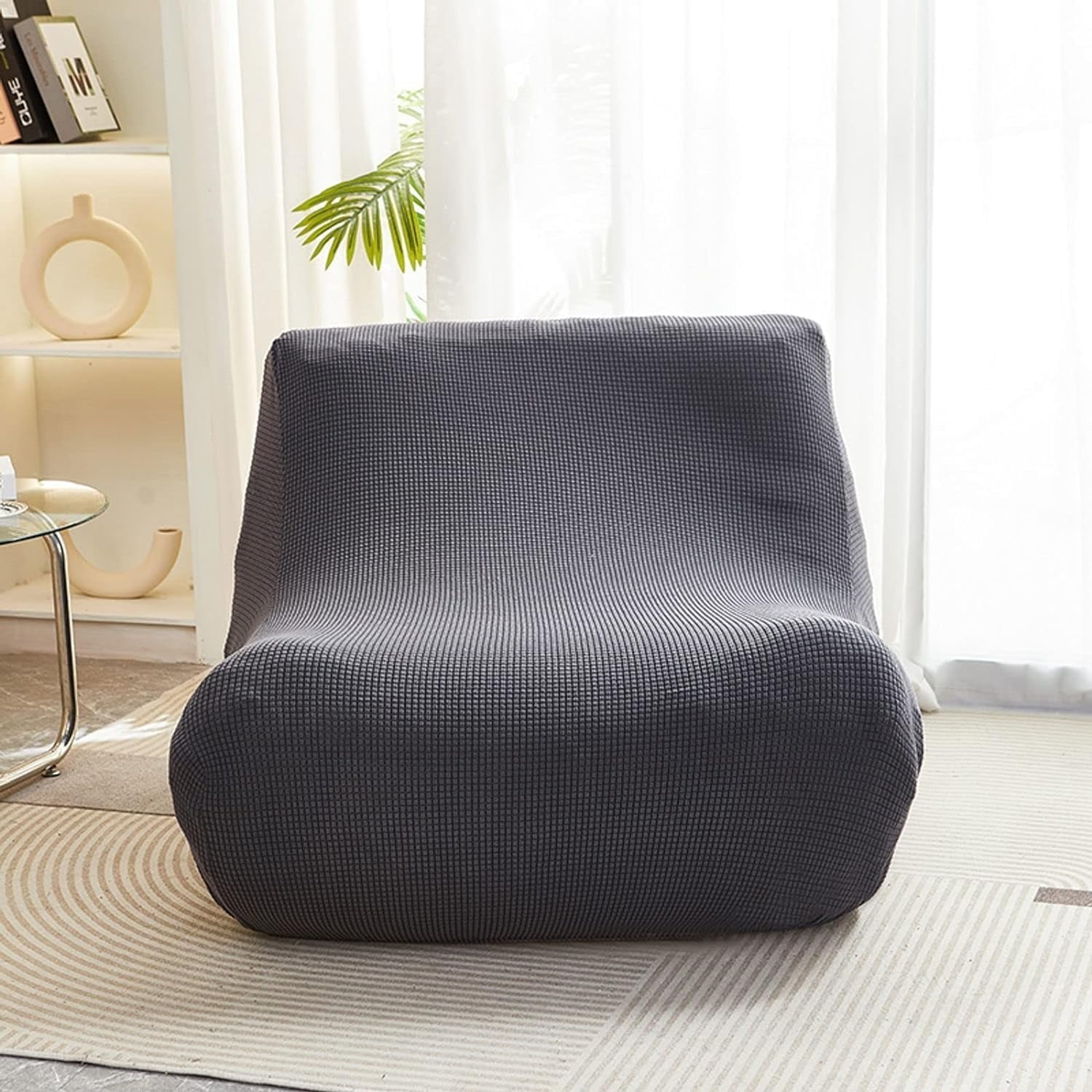 BH-JJSMGS Single Seated Lazy Sofa Cover, Armless Floor Sofa Couch Cover ...