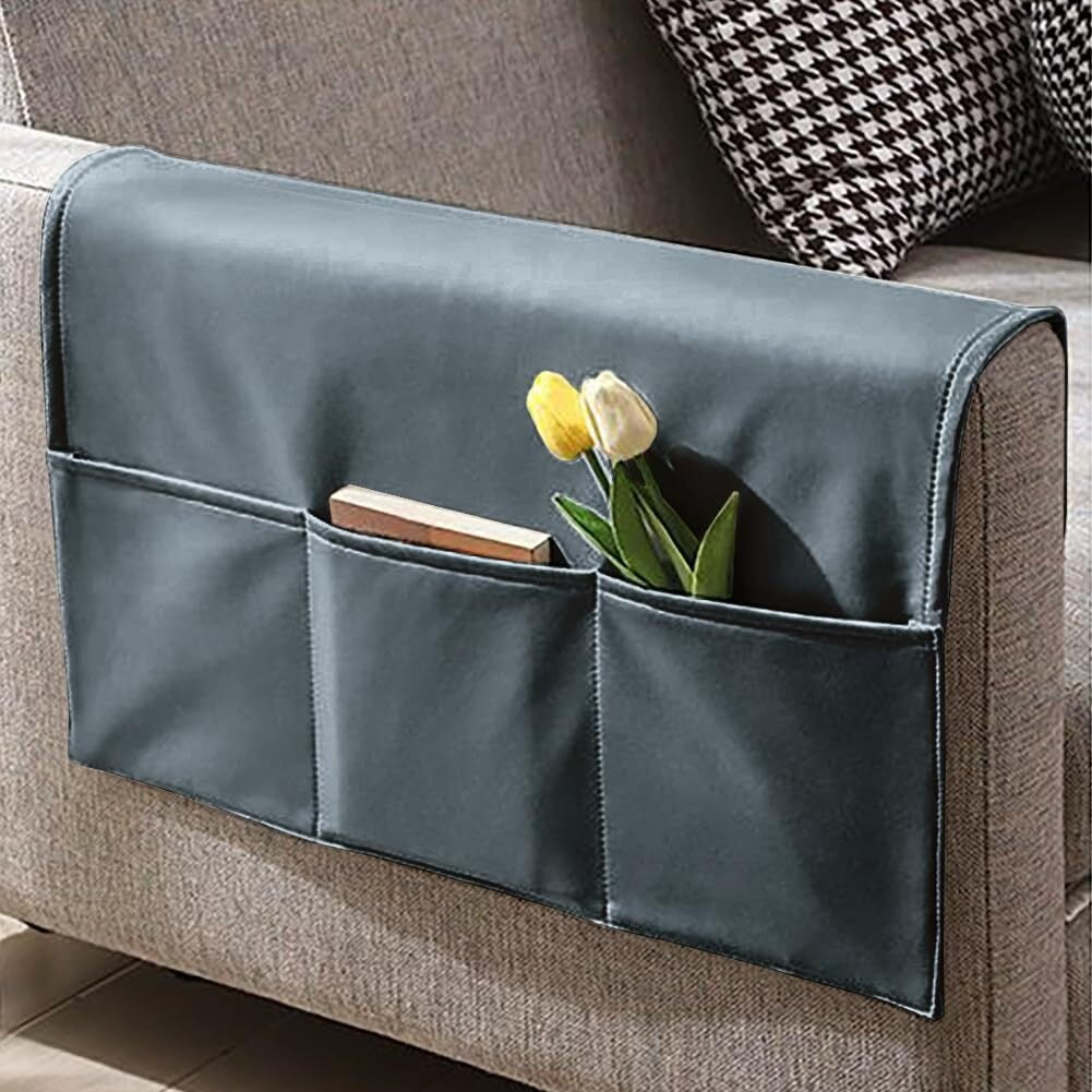 BH-JJSMGS Sofa Armrest Organizer with 3 Pockets Faux Leather Armchair ...