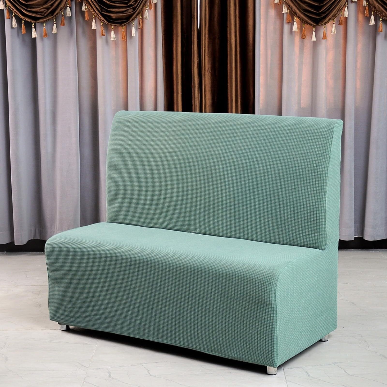 BH-JJSMGS Stretch Restaurant Booth Cover, Small Loveseat Sofa Covers ...