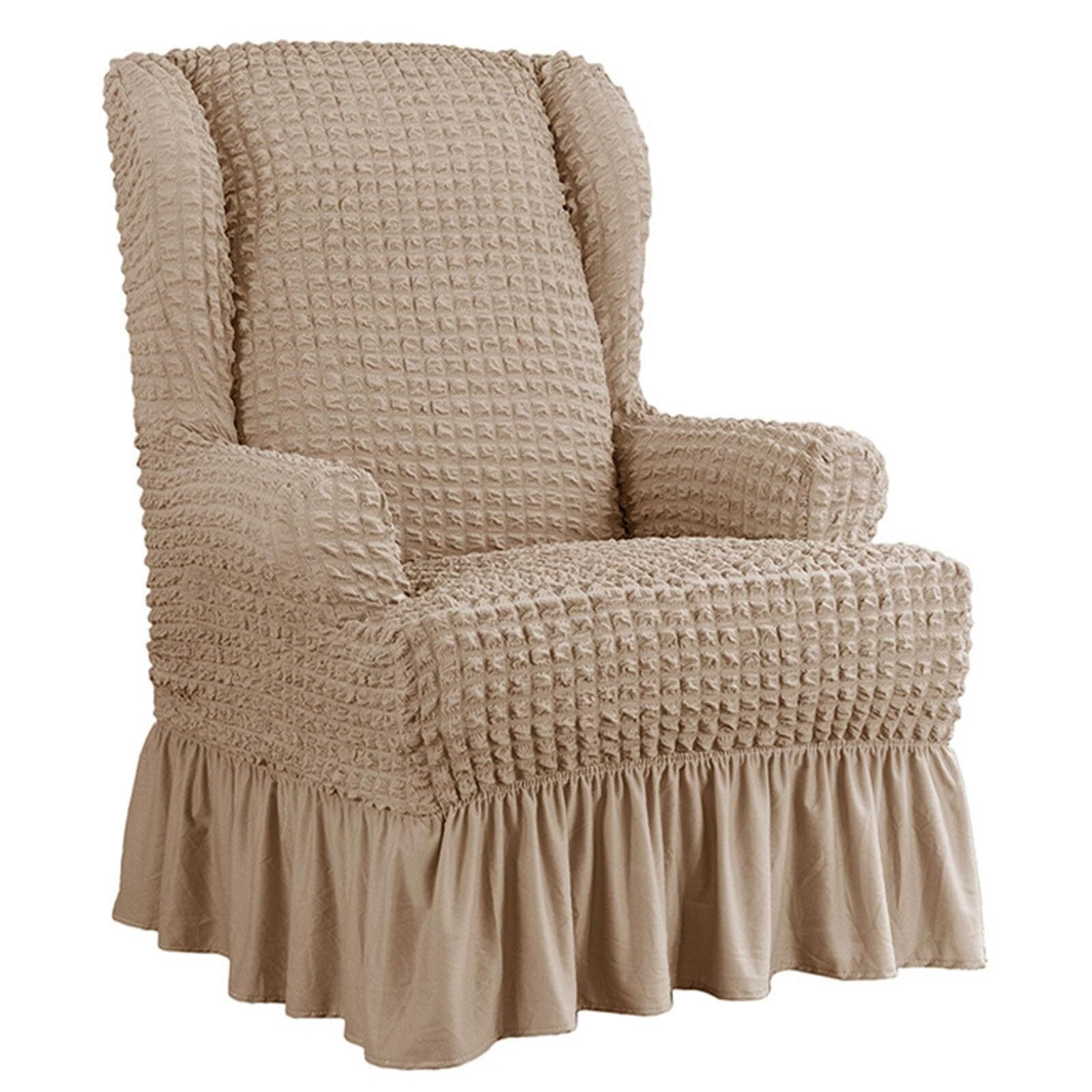 BH-JJSMGS Stretch Slipcover with Skirt 1 Piece Universal Wing Back ...