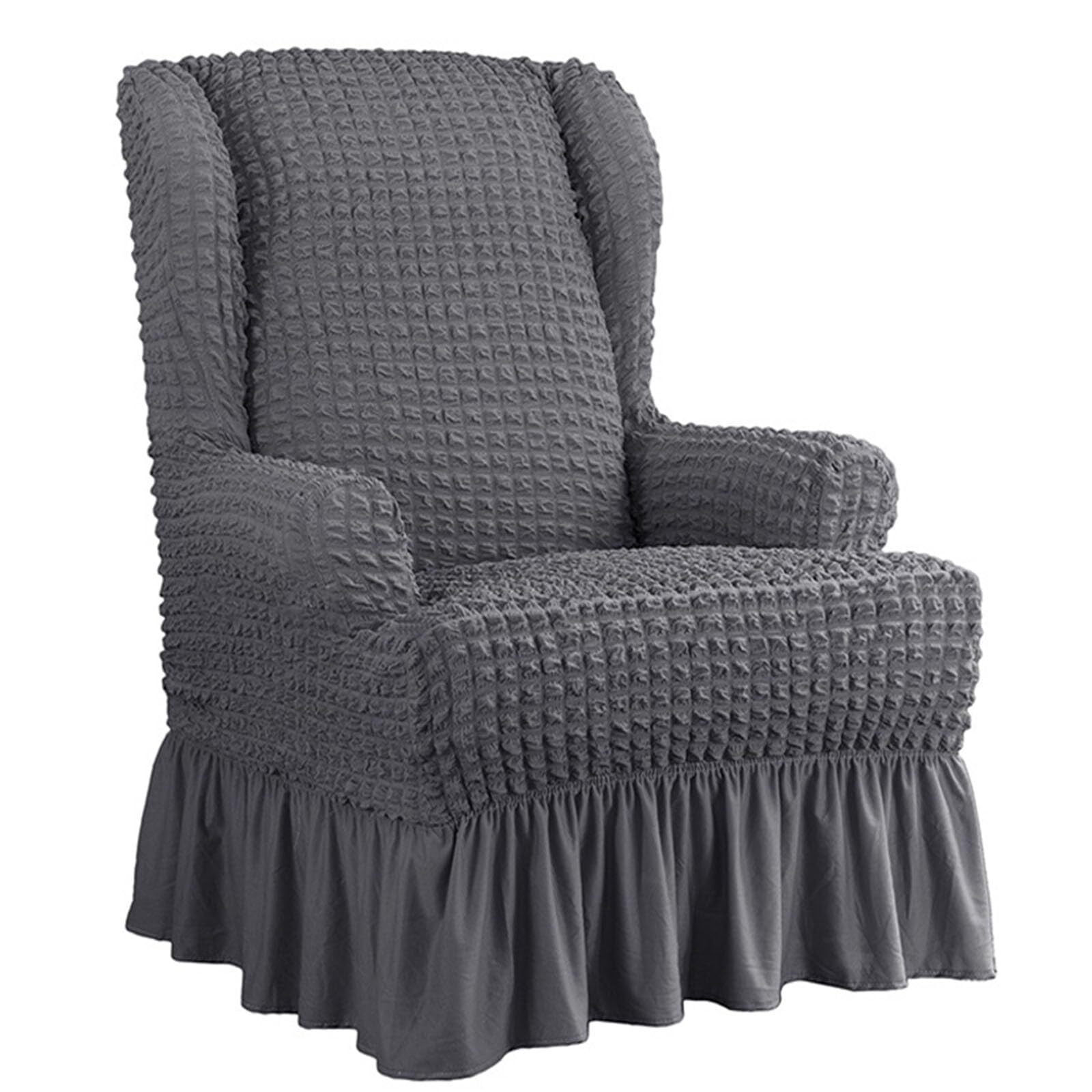 BH-JJSMGS Stretch Slipcover with Skirt 1 Piece Universal Wing Back ...