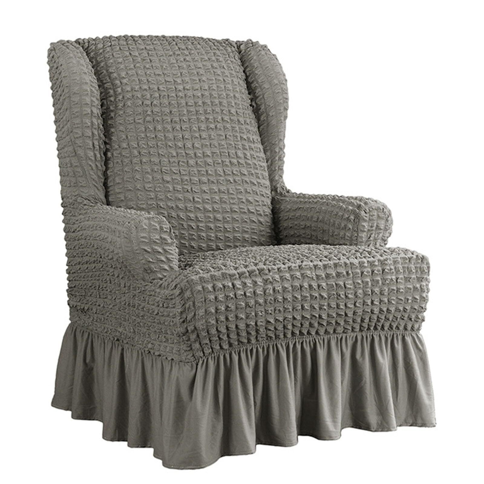BH-JJSMGS Stretch Slipcover with Skirt 1 Piece Universal Wing Back ...