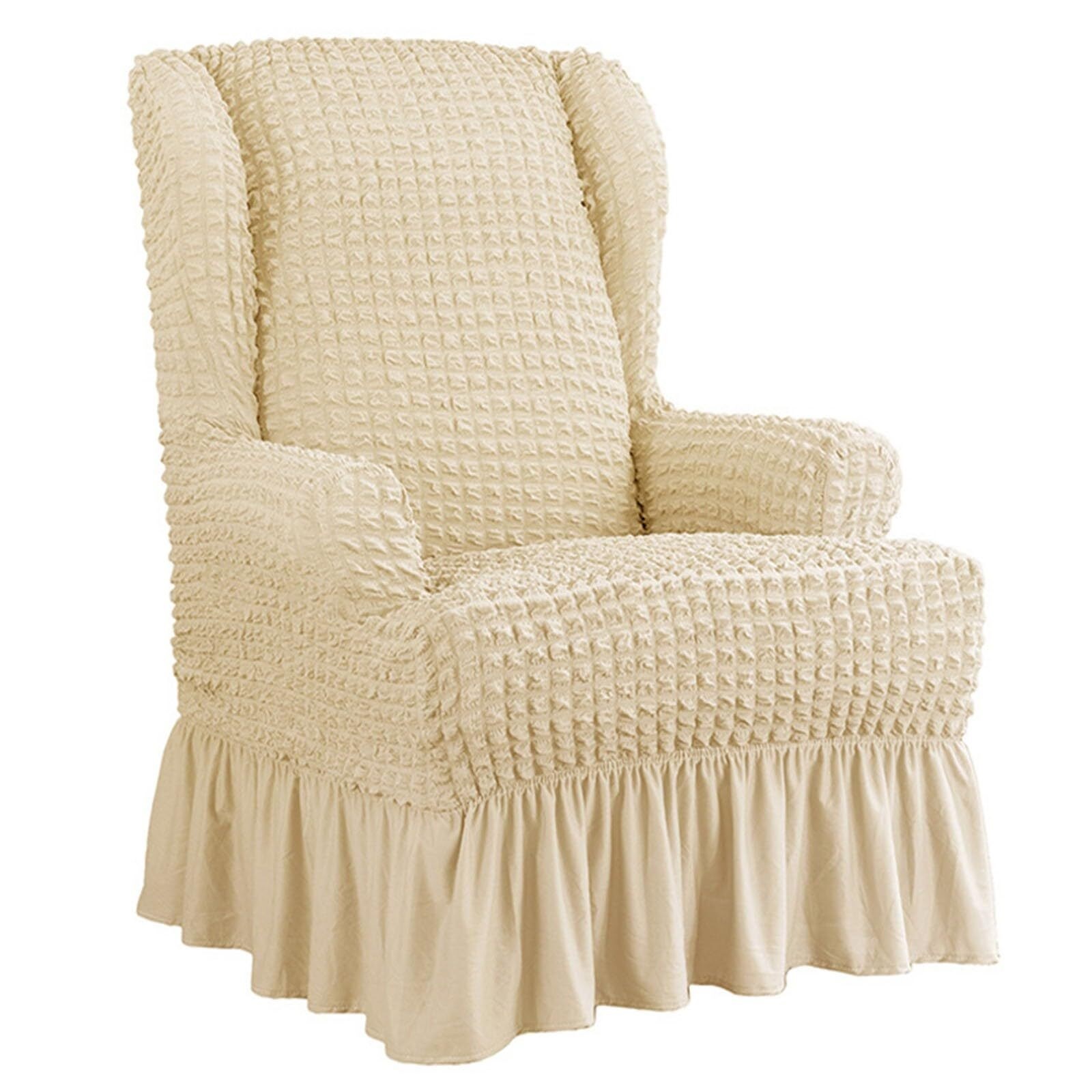 BH-JJSMGS Stretch Slipcover with Skirt 1 Piece Universal Wing Back ...