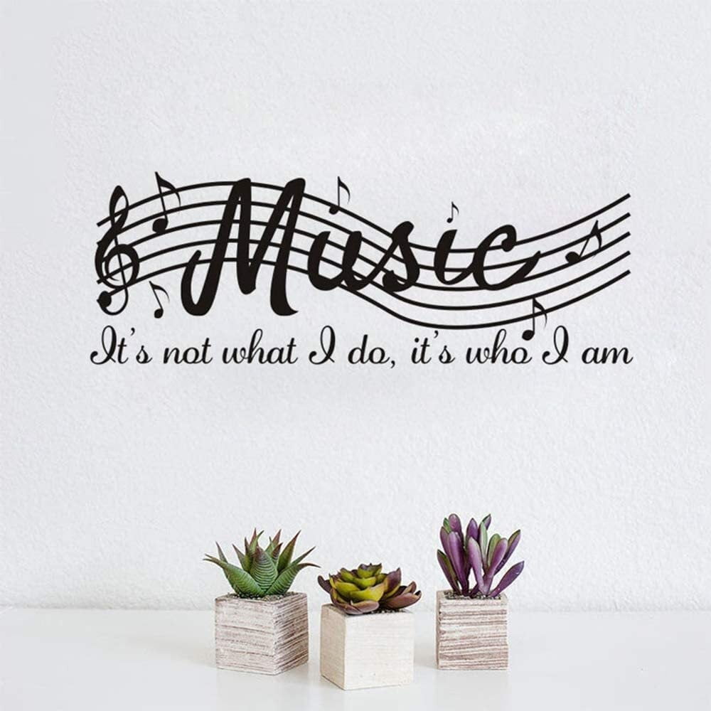 BH-JJSMGS Wall Sticker with Musical Note and Sayings, Wall Decal Made ...