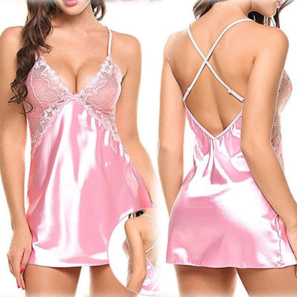 BH-JJSMGS Women's Exotic Sleepwear Robe Sets Women Satin Silk Lace ...