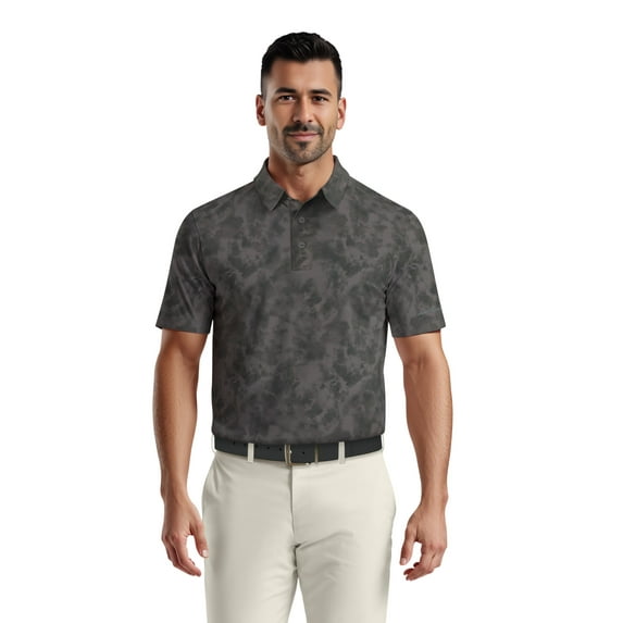 Ben Hogan Men's & Big Men's Performance Watercolor Camo Short Sleeve ...