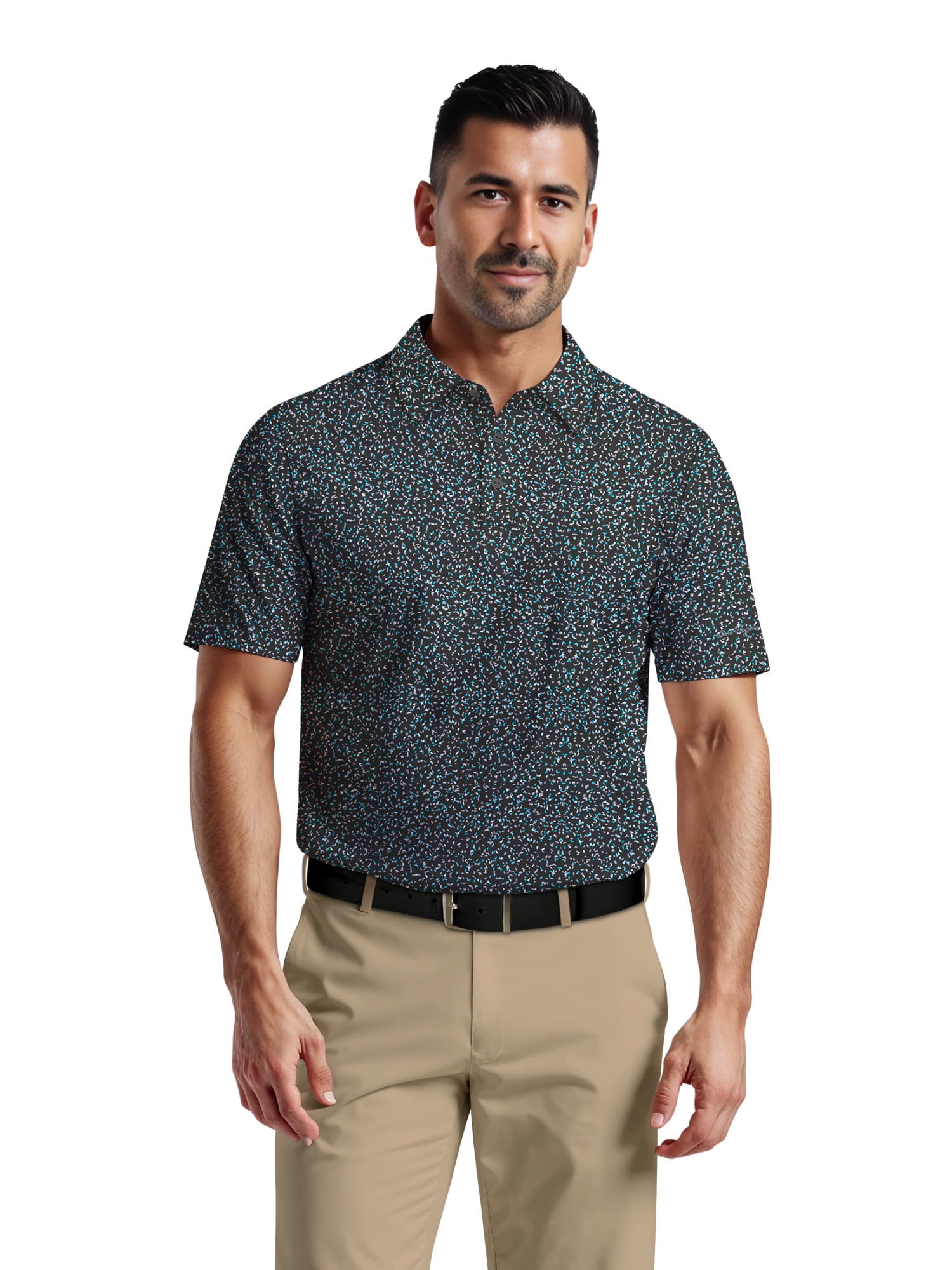 Ben Hogan Men's & Big Men's Performance Geometric Confetti Short Sleeve ...