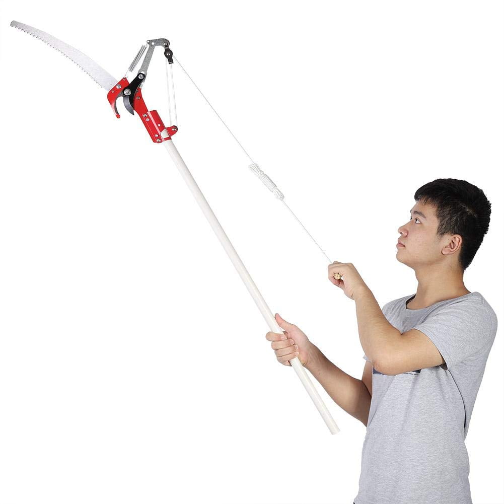 BHDK Hand Pole Saw, 2 Wheels Heavy Duty Long Reach Tree Pruner ...
