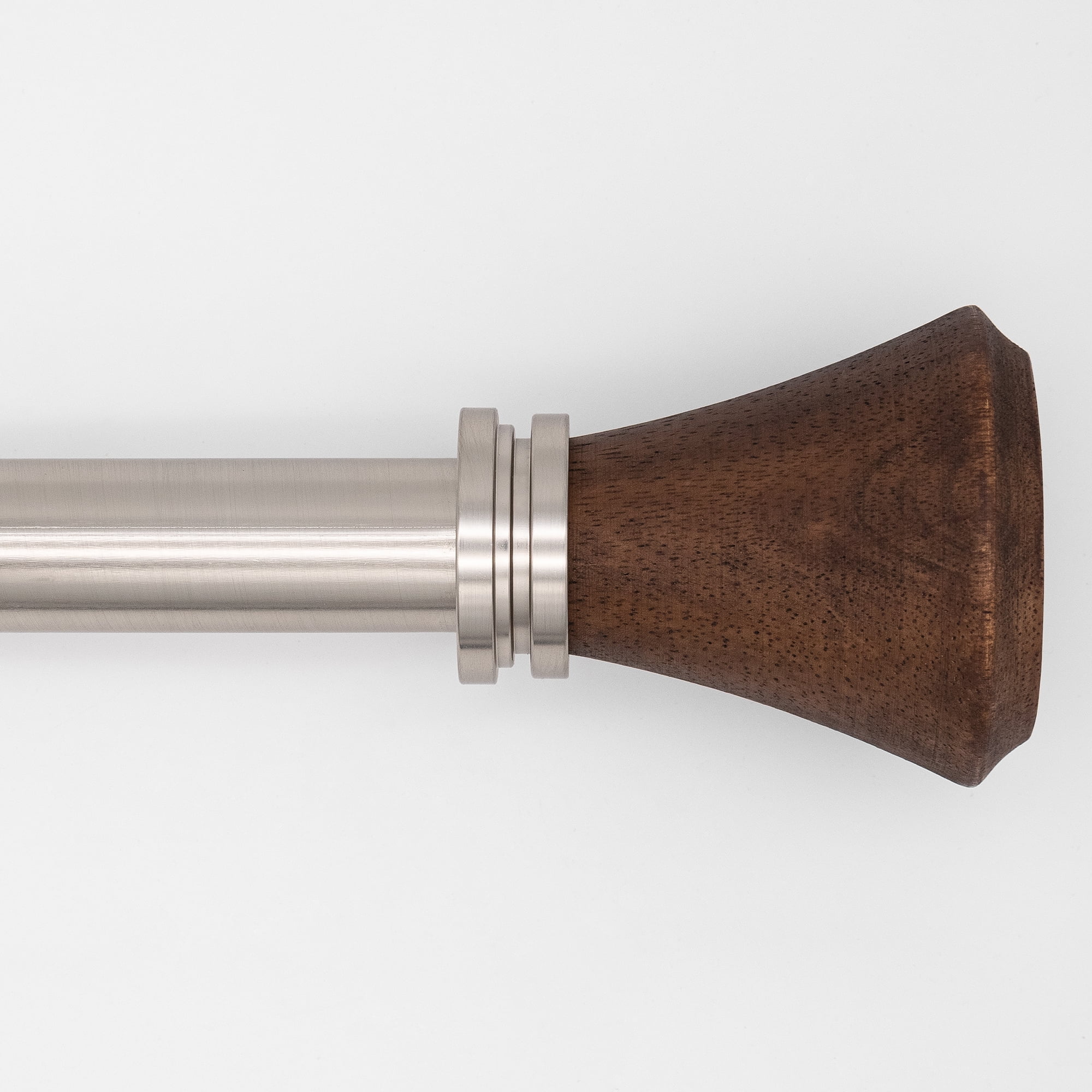 Better Homes & Gardens 1" Plated Brushed Nickel and Walnut Wood Trumpet ...