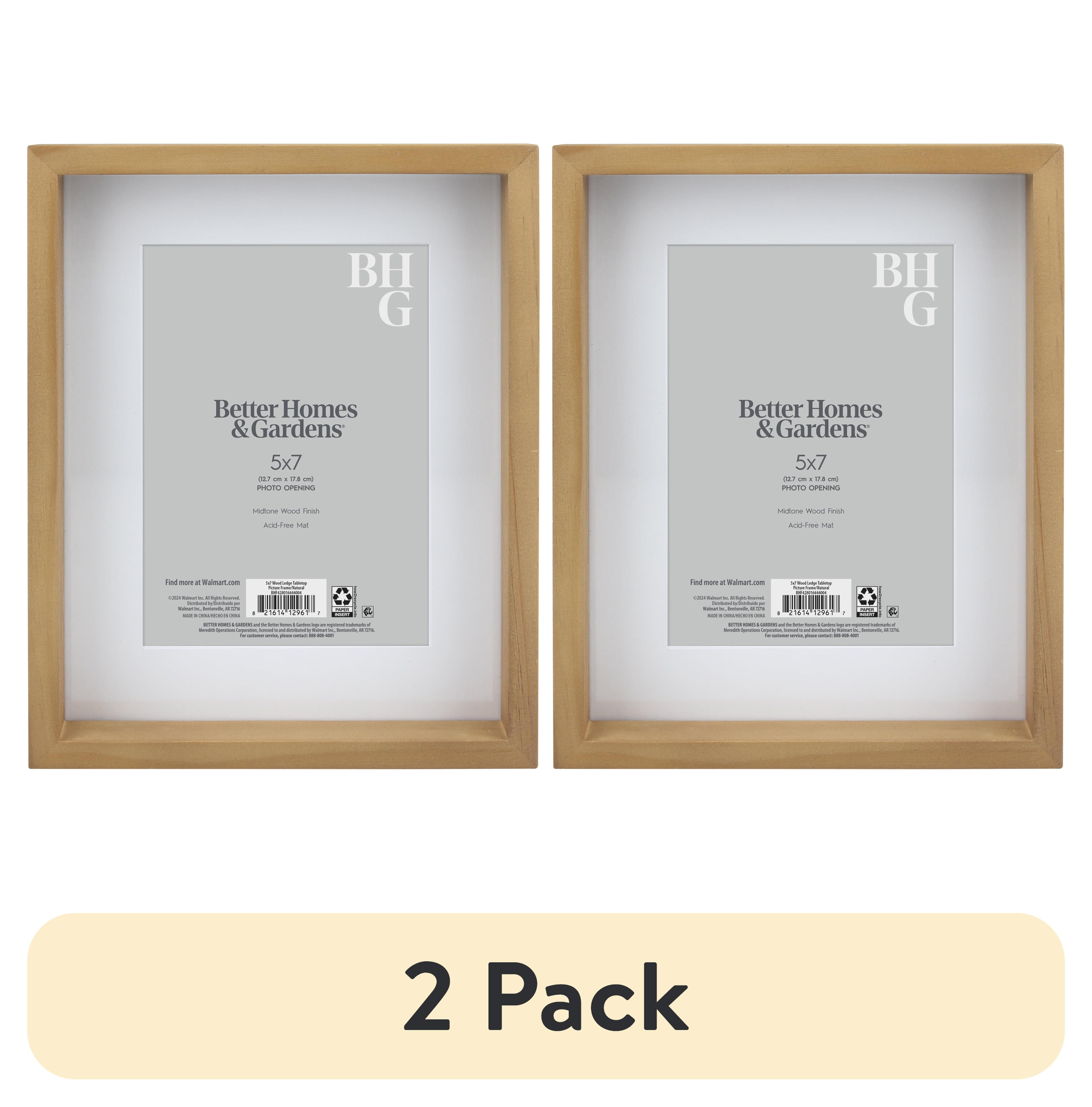 (2 pack) BHG 5 x 7 Wood Ledge Tabletop Picture Frame - Walmart.com