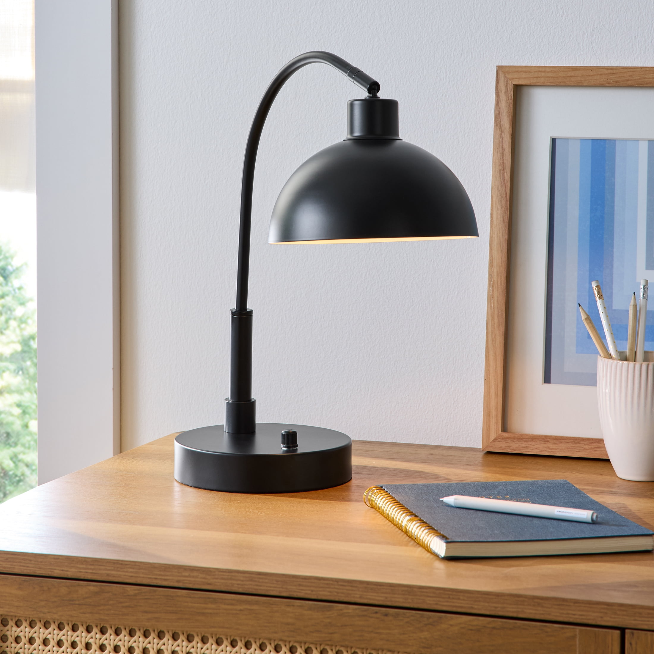 Better Homes & Gardens Black Finish Arch Dome Table Lamp - Walmart.com