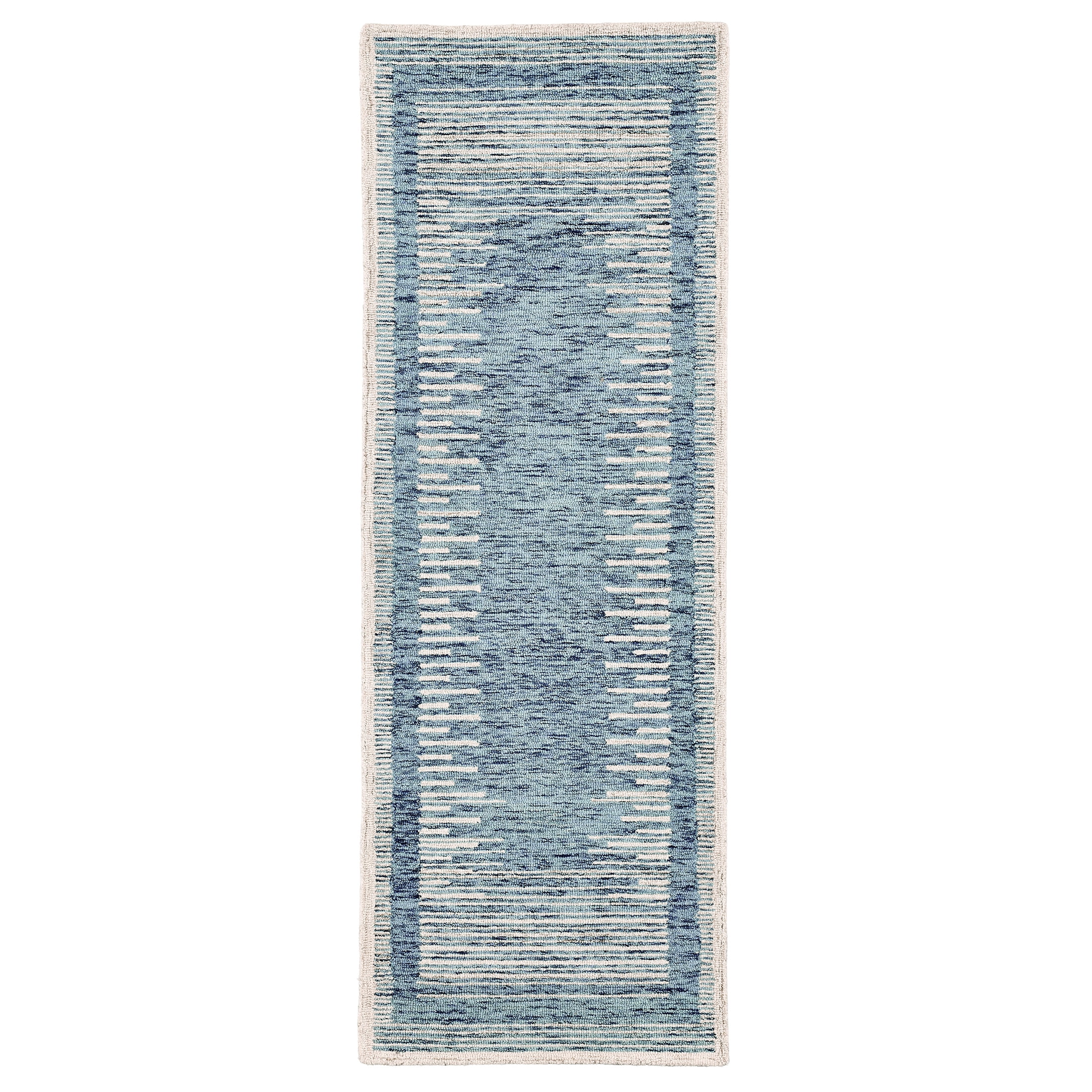Better Homes & Gardens Blue Abstract Wool Blend Indoor Runner Rug, 27 ...