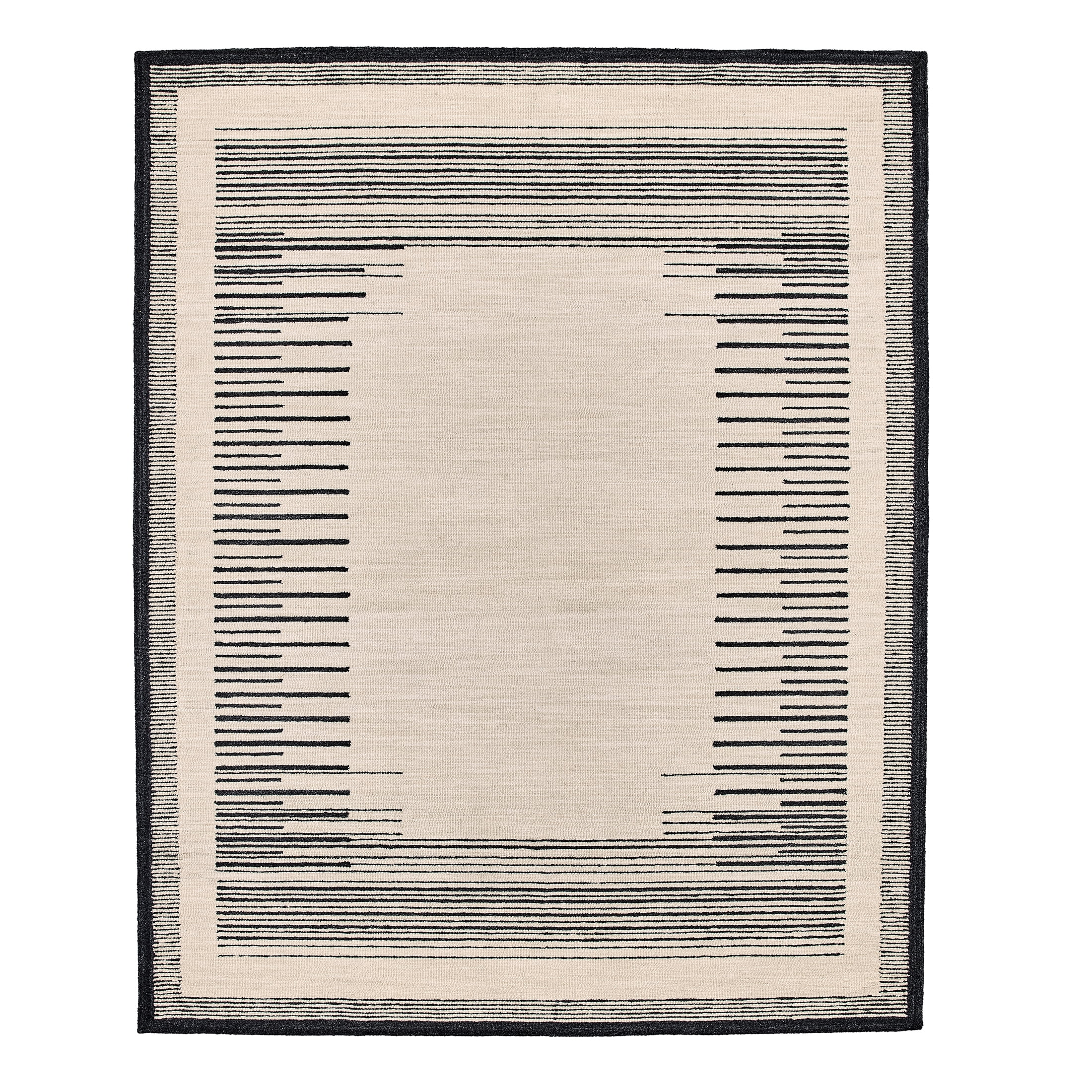 Better Homes & Gardens Beige/Black Boarded Lines Indoor Area Rug, 8' x ...