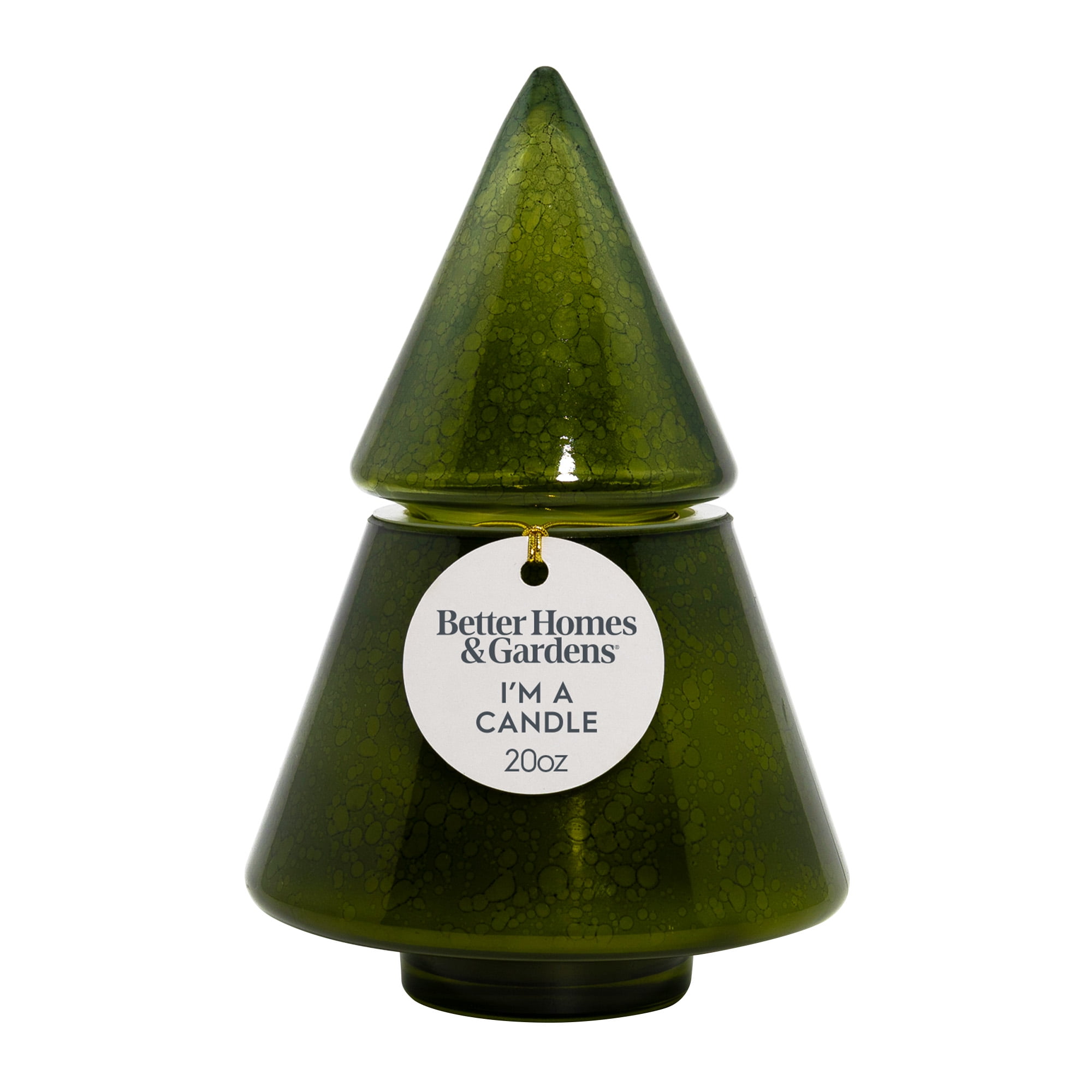 Better Homes & Gardens 2-Wick Artisanal Style Glass Christmas Tree ...