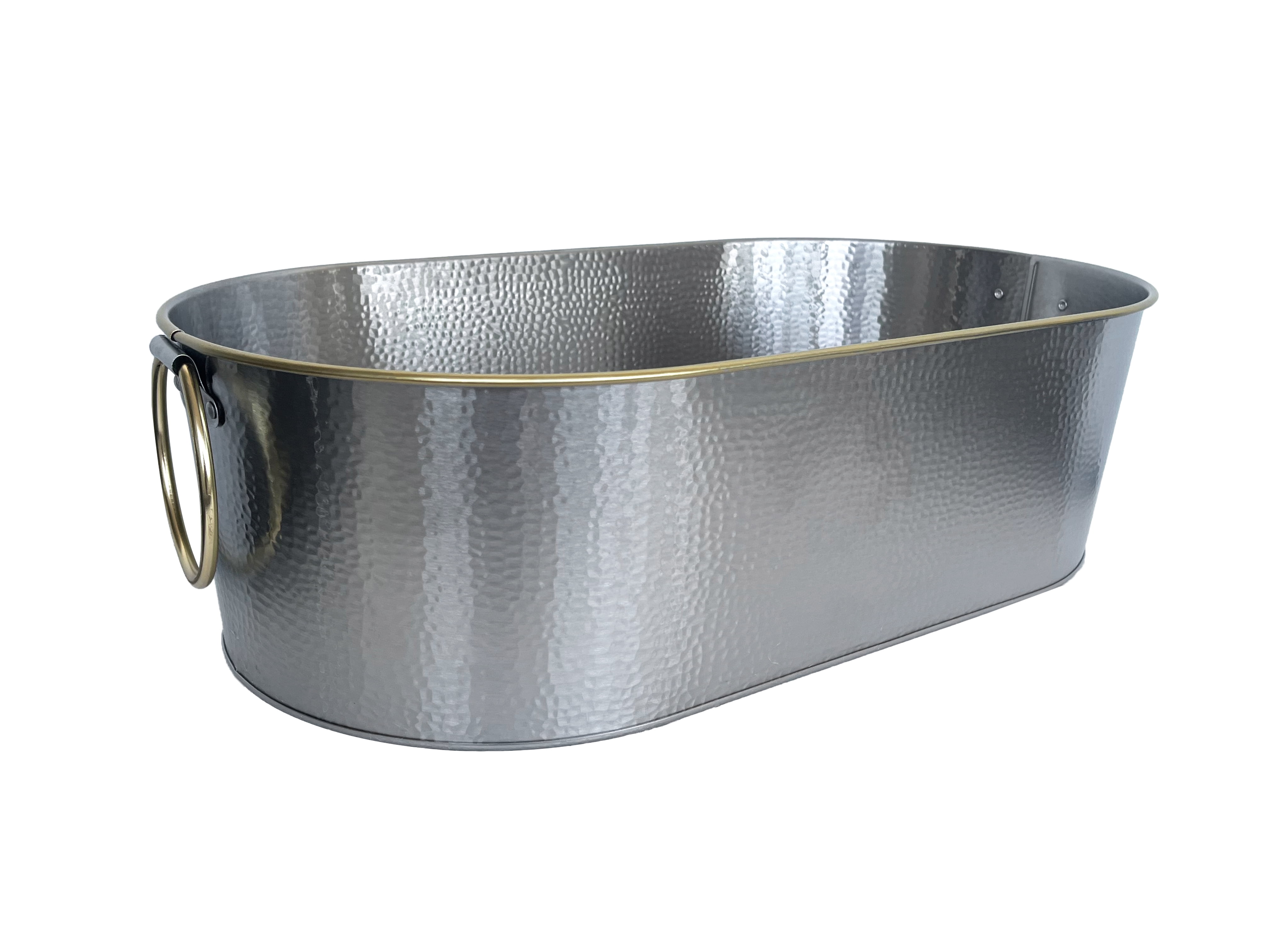 Better Homes & Gardens Stainless Steel Hammered Oval Tub, 20.27 in x 11 ...