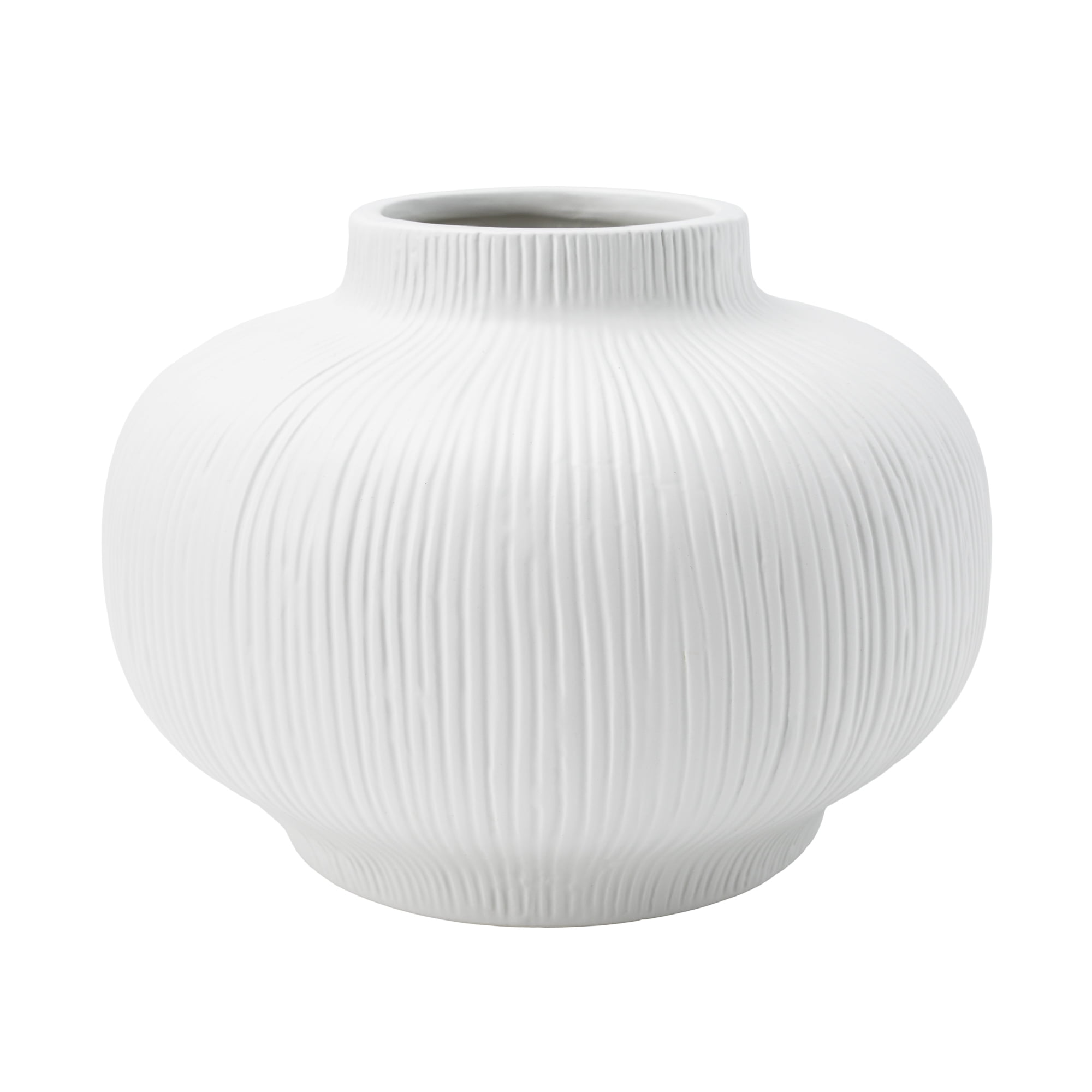 Better Homes & Gardens Soft Curve White Ceramic Decorative Vase, 6 ...