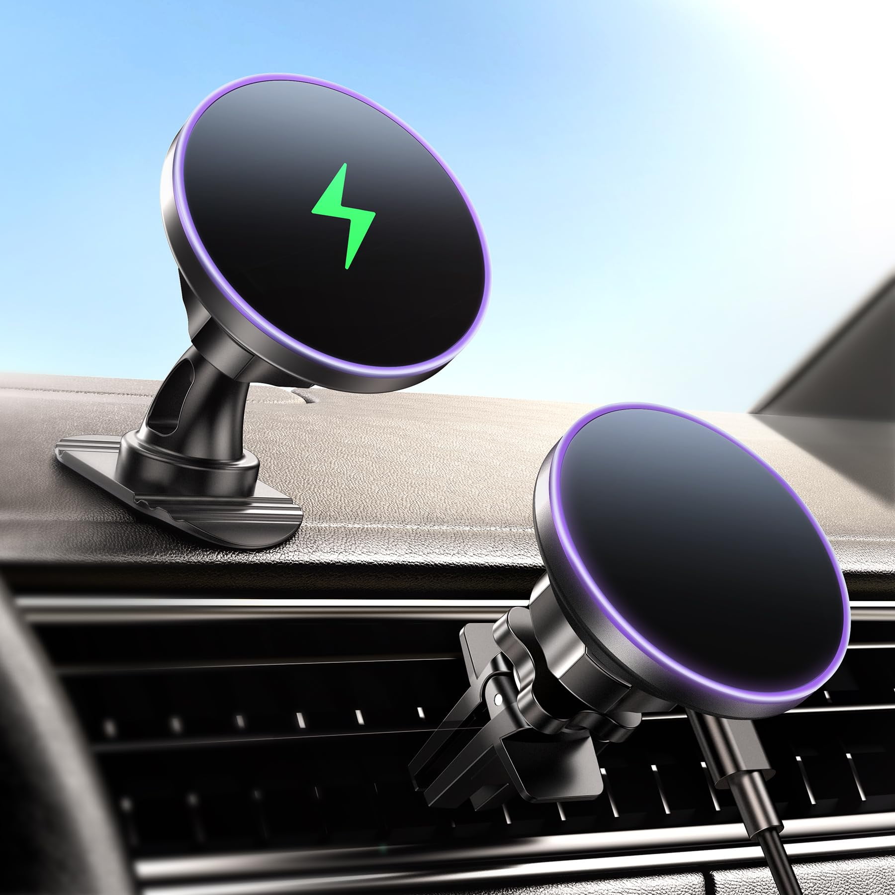 BHHB for Magnetic Car Mount Charger, [2024 Upgrade] 15W 2in1 Magnetic ...