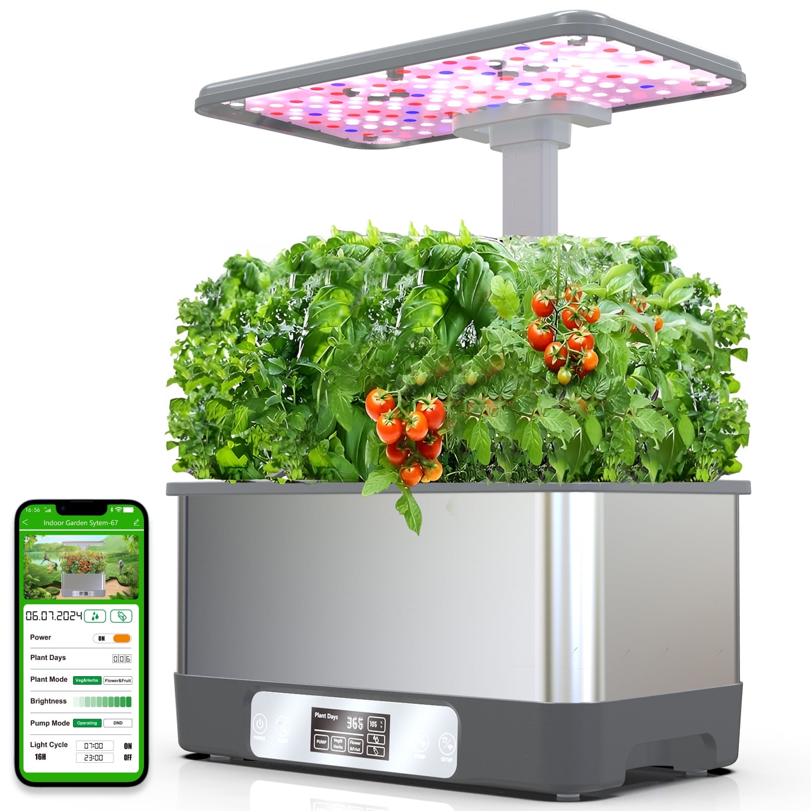 BHTNYOO Indoor Herbs Garden,Hydroponics Growing System Kit,WiFi&APP 8 ...