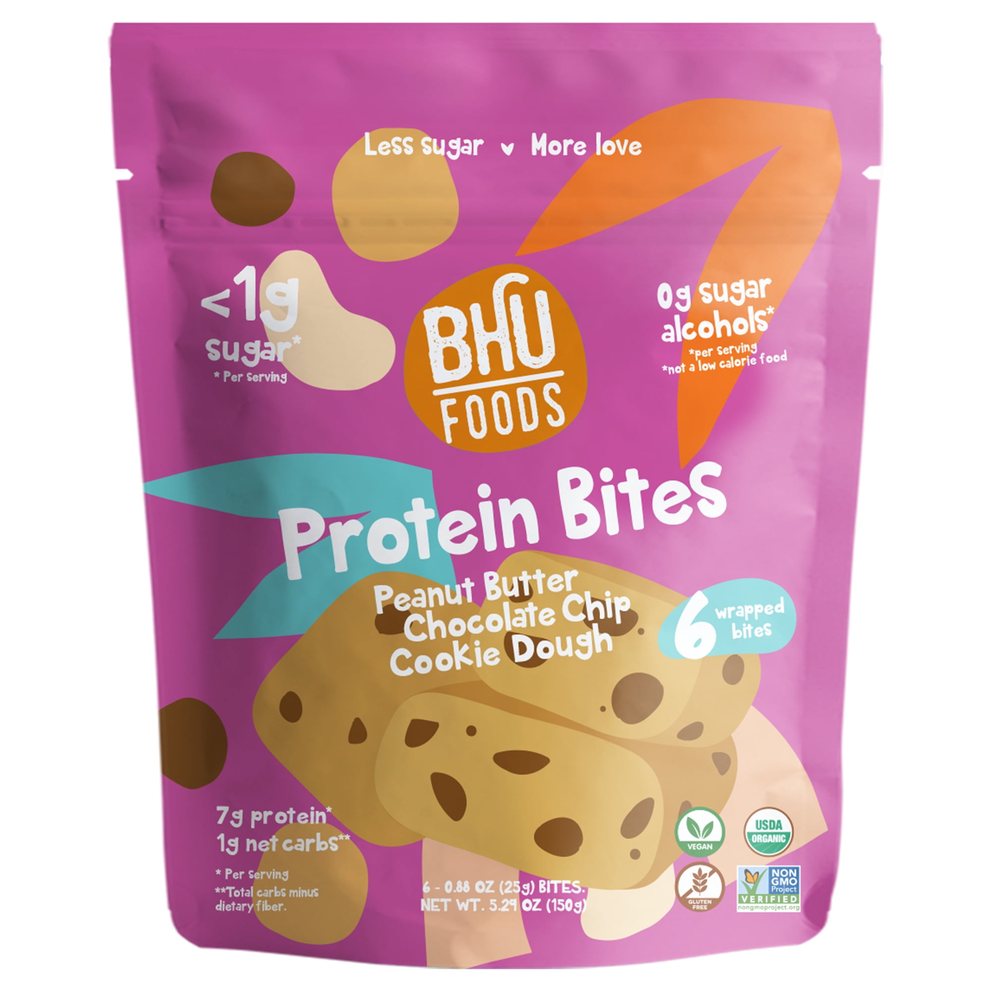 BHU Foods Protein Bites, Peanut Butter Chocolate Chip Cookie Dough, 1 ...