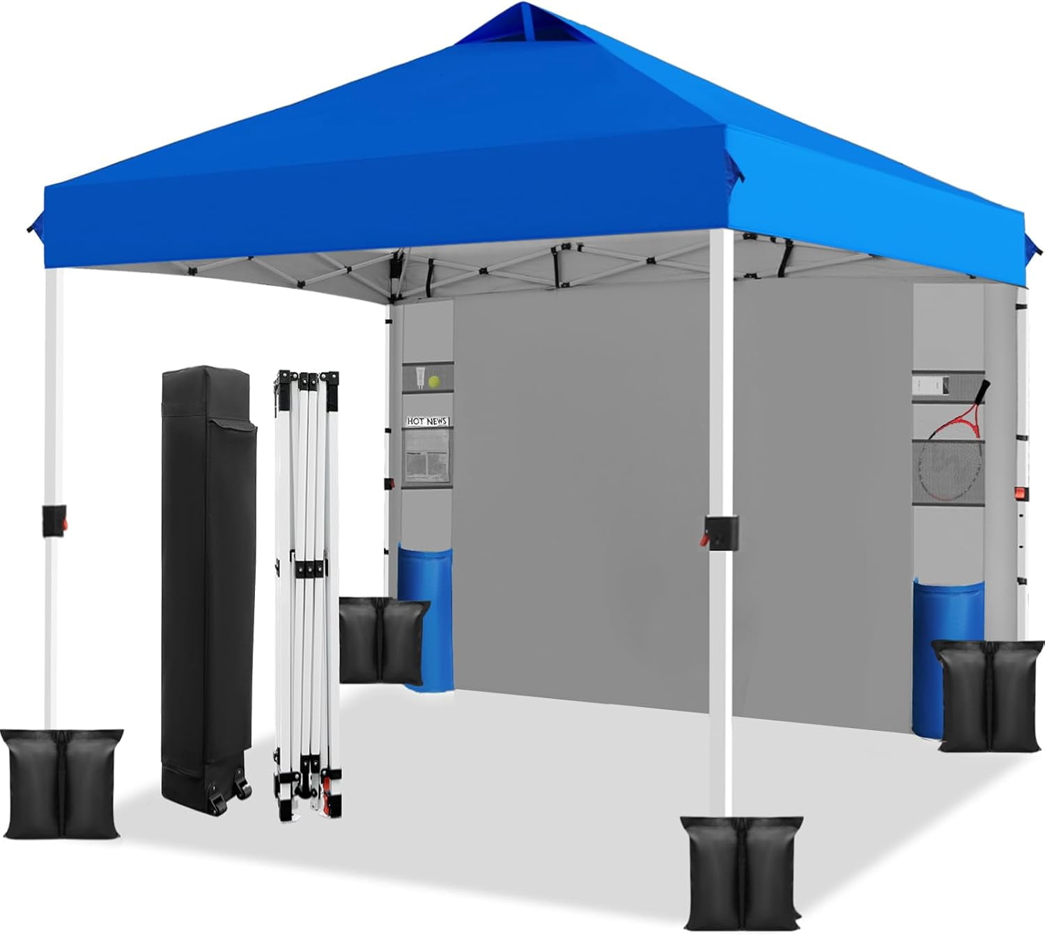 BHUIK 10x10 Pop Up Canopy Tent with One-Button Setup, Adjustable Height ...