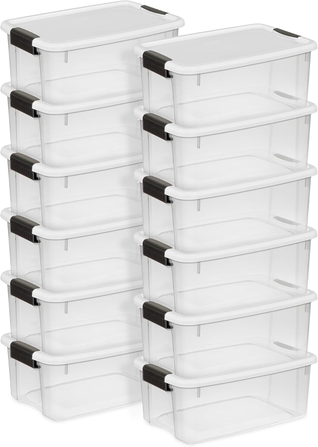 BHUIK 12-Pack Latching Box, Clear Plastic Storage Bins with Lids – 18 ...