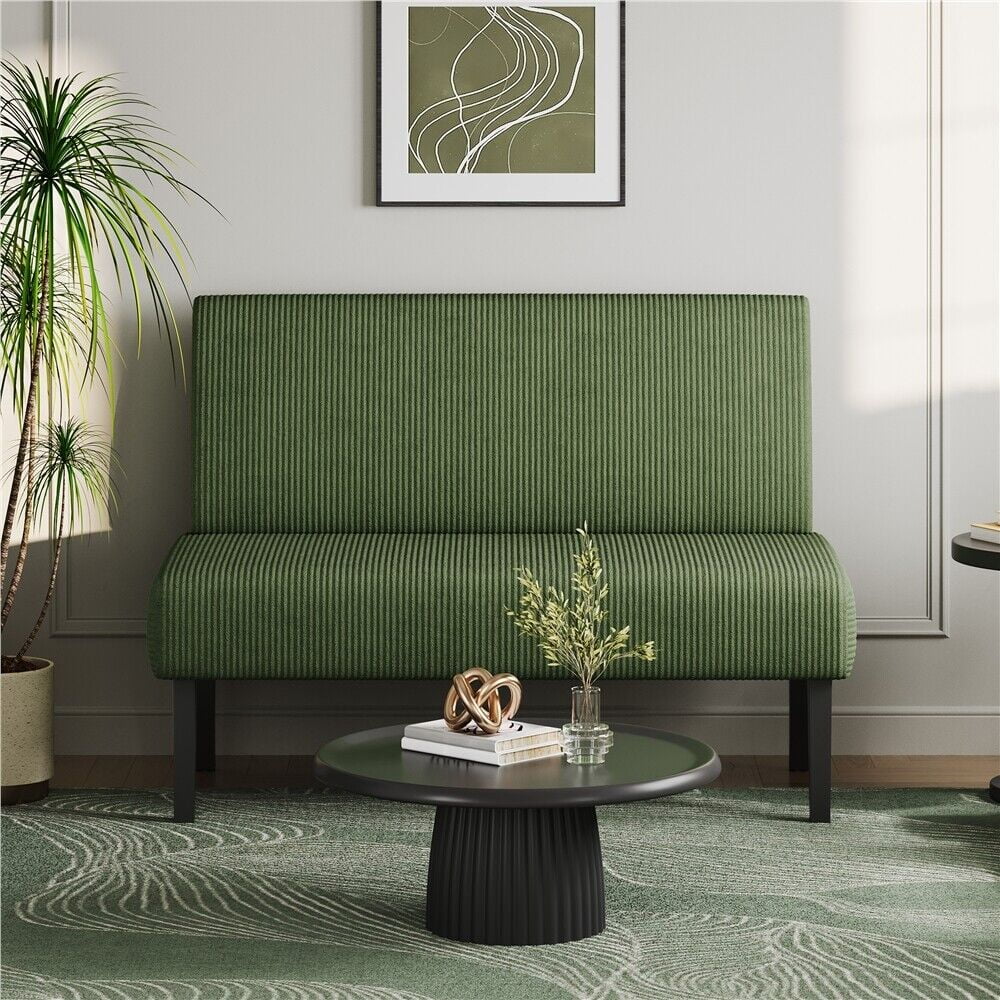 BHUIK 2-Seater Armless Mini Small Sofa, Compact Loveseat Couch for ...