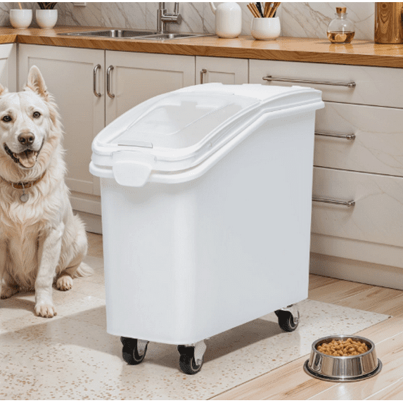 BHUIK 21/27 Gallon Dry Food Ingredient Storage Container with Swivel ...