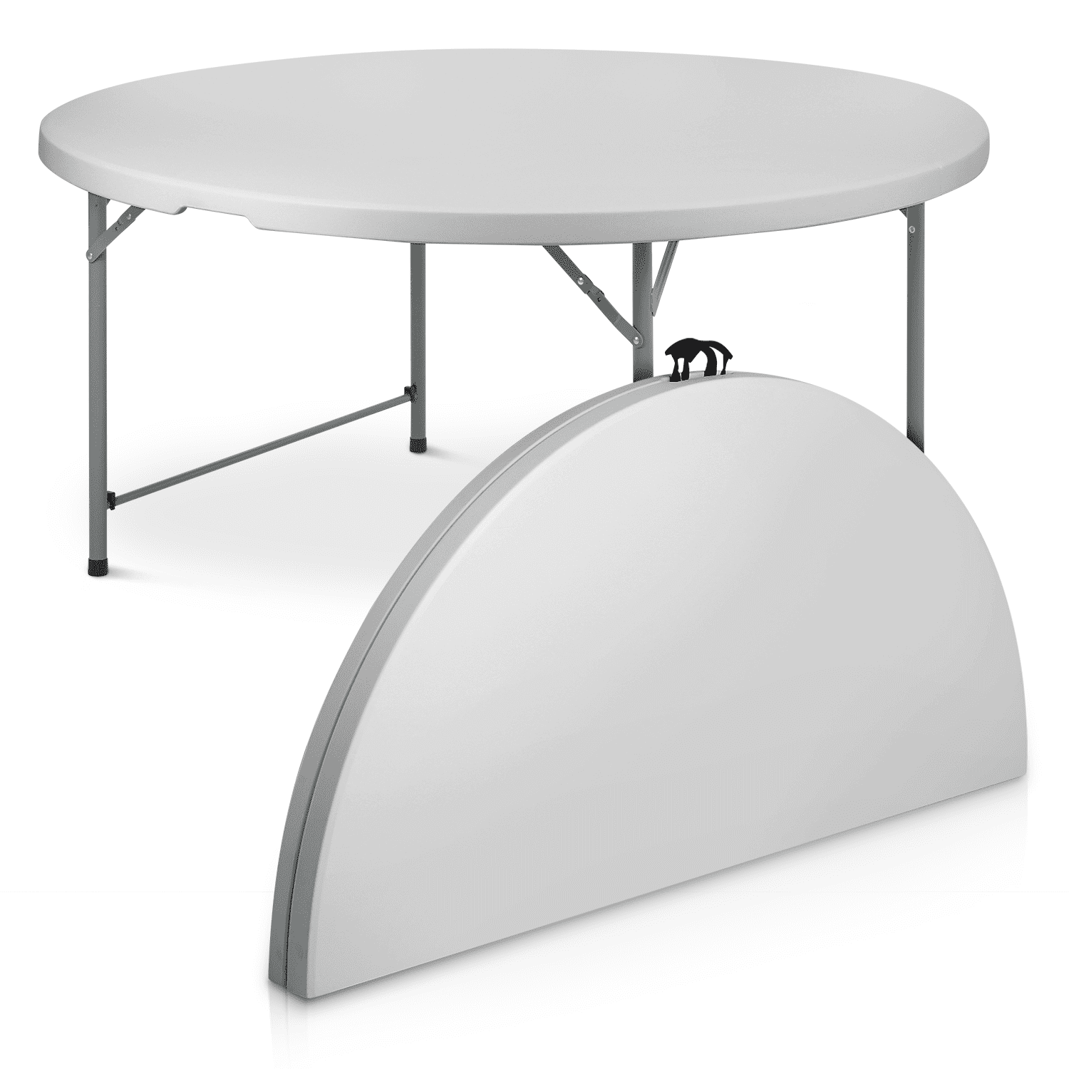 BHUIK 48-66" Foldable Round Plastic Dining Table, Portable Indoor ...