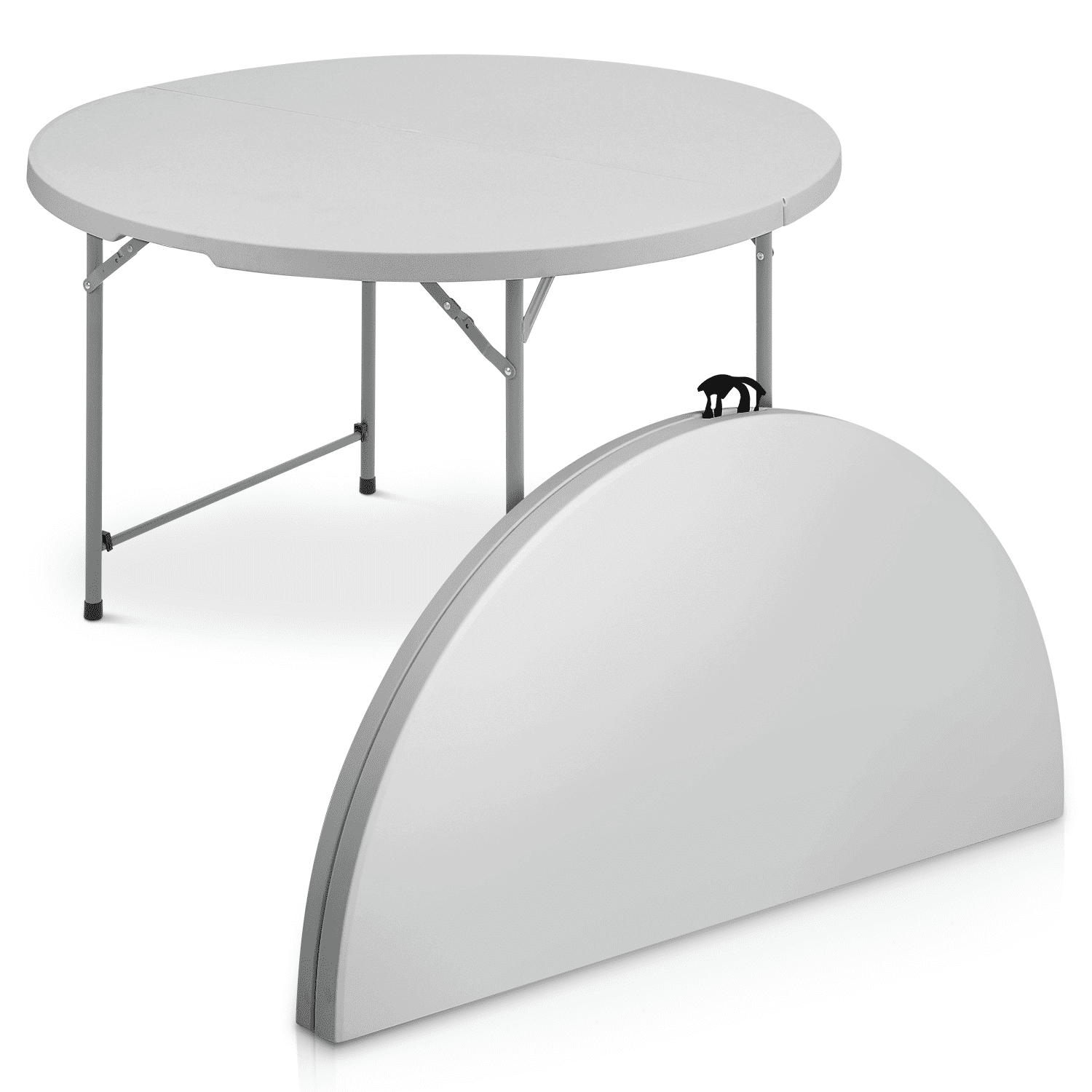 BHUIK 48-66" Foldable Round Plastic Dining Table, Portable Indoor ...