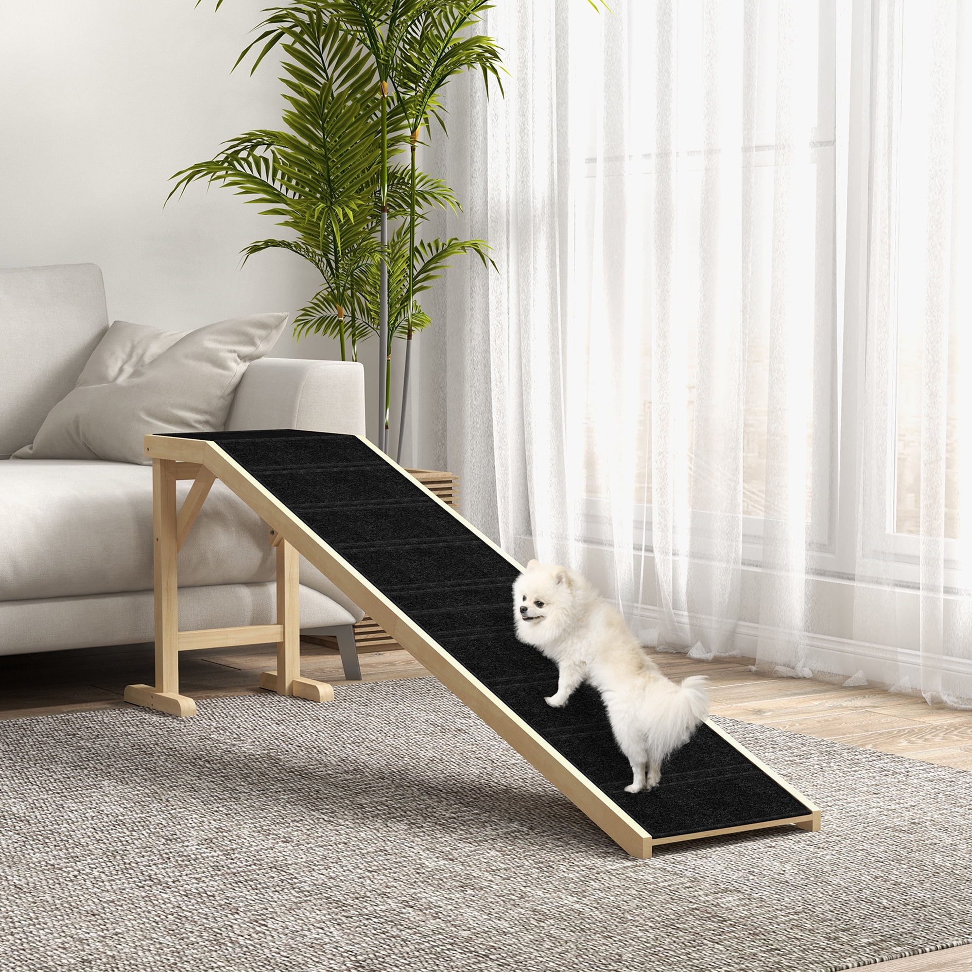 BHUIK Foldable Dog Ramp for Beds and Couches, Adjustable Height Pet ...