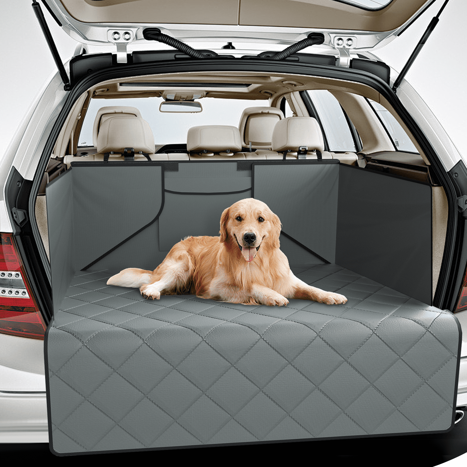 BHUIK SUV Cargo Liner for Dogs, Waterproof Pet Cargo Cover Dog Seat Mat for SUVs Sedans Vans ...