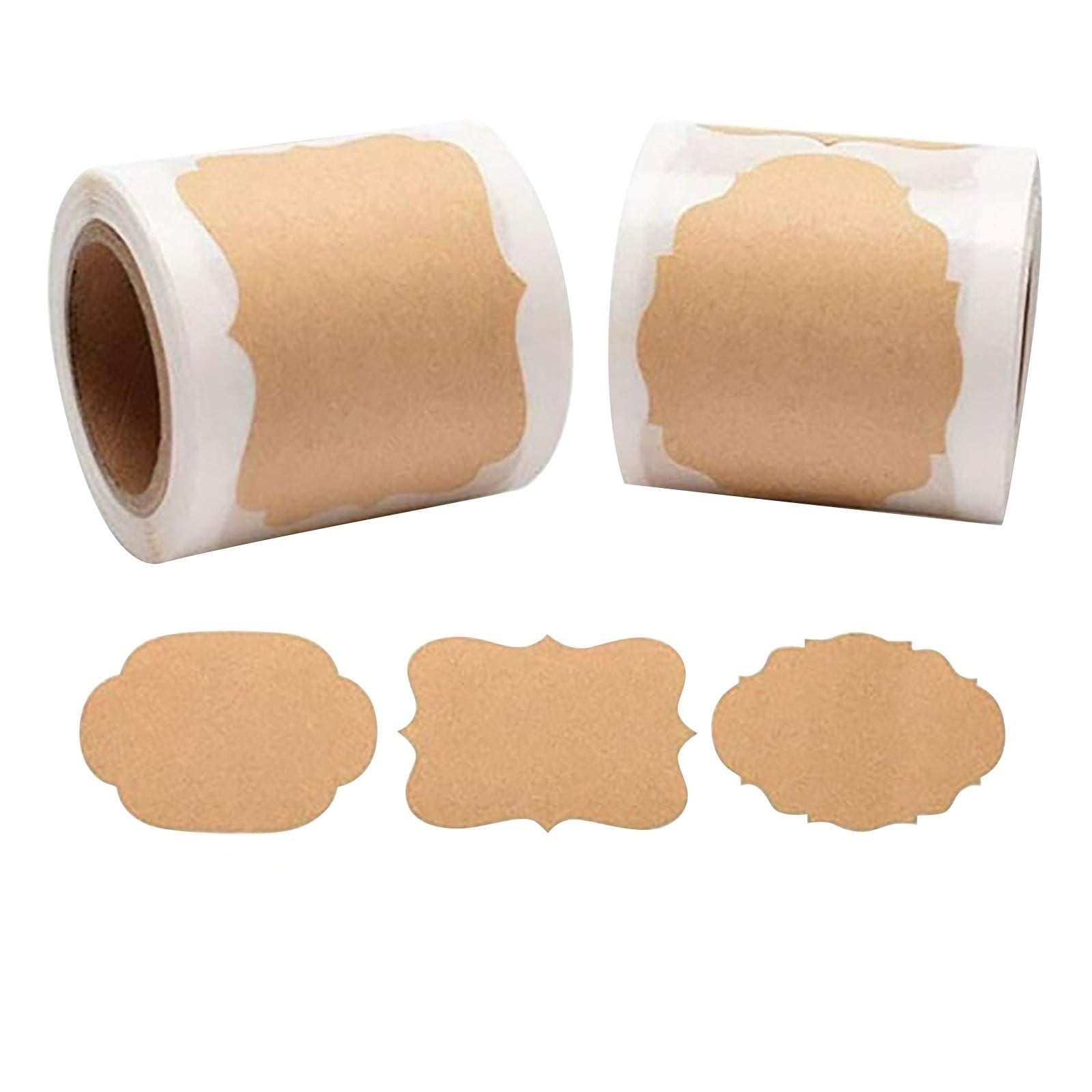 BHXYSGD 300PCS/Roll Kraft Paper Gift Tags Blank Label Stickers for ...