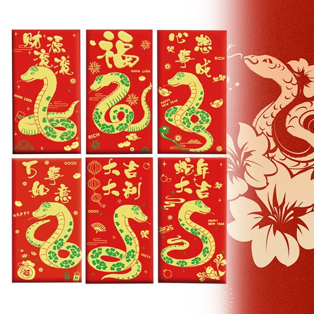 BHXYSGD 6PC Chinese New Year Red Envelopes 2025, Heavy Duty Chinese Red ...