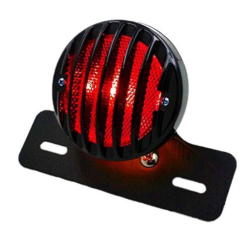 BHYShop Grill Round Brake Tail Light License Plate Holder Bobber Cafe ...