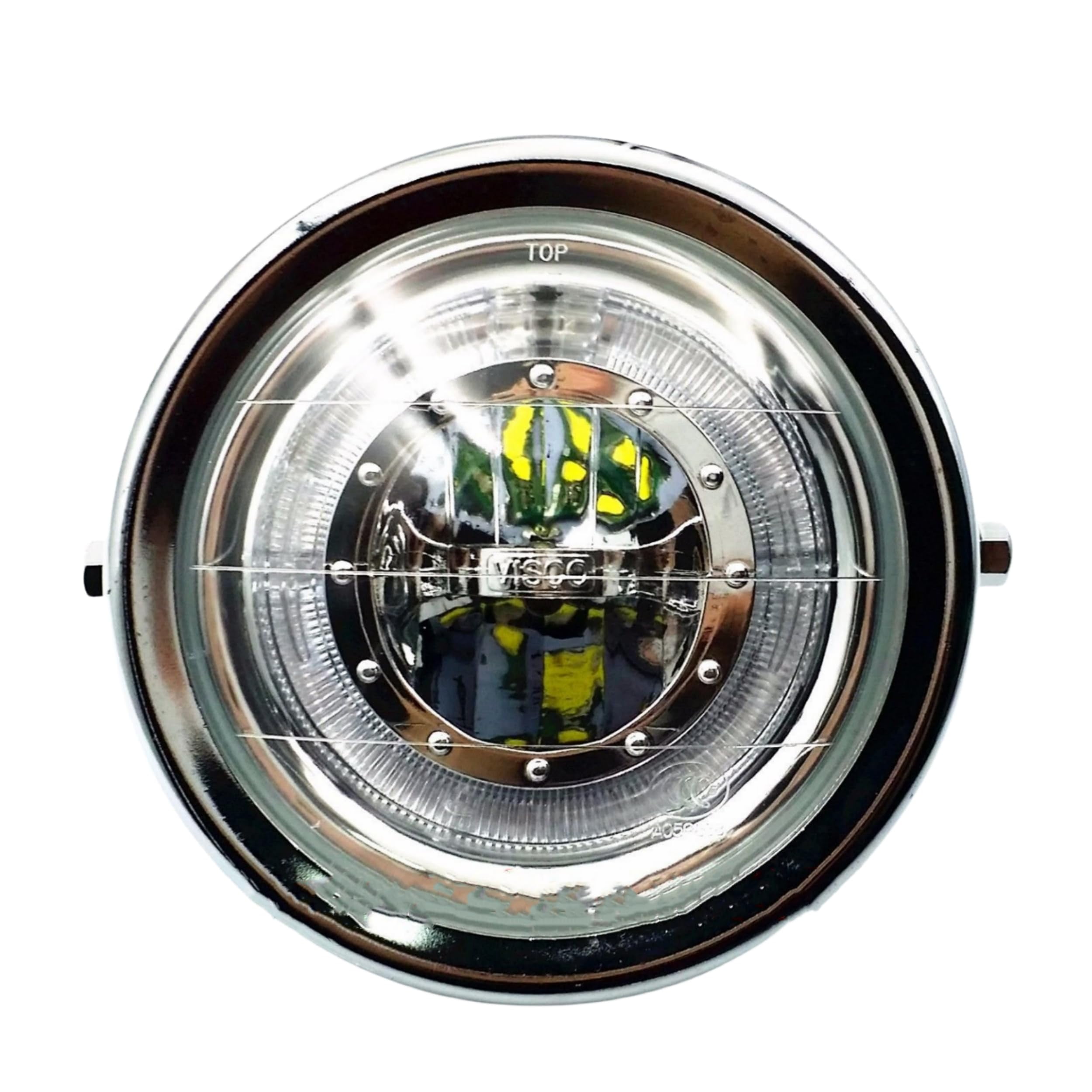 BHYShop LED Angle Blue Motorcycle Side Mount Headlight Rat Bike Cafe ...