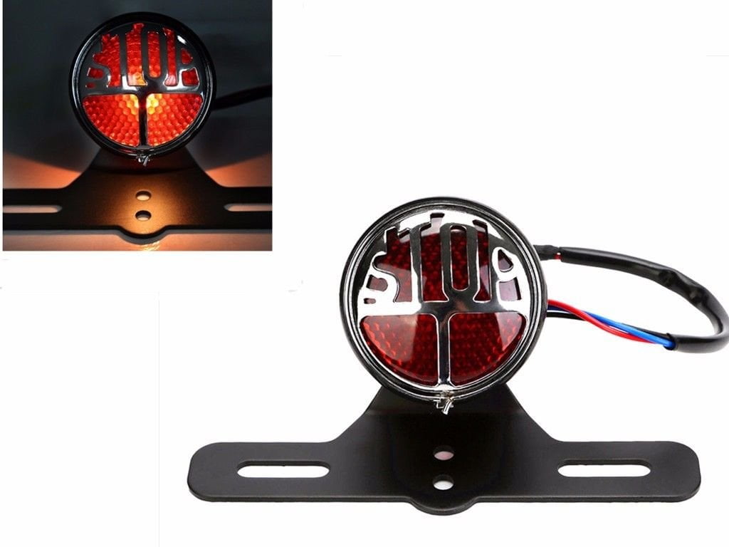 BHYShop Motorcycle Vintage Retro LED Tail Brake Running Light for Honda ...