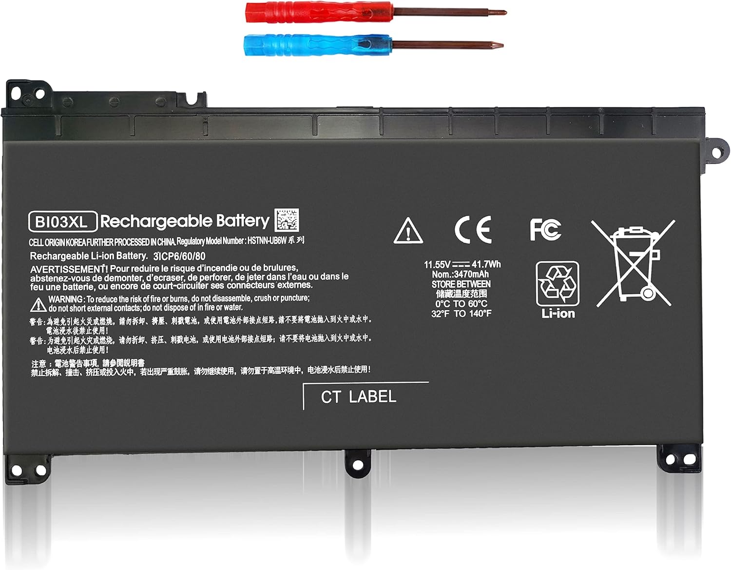 BI03XL battery for HP Pavilion X360 13-u m3-u Stream 14-ax Laptop ...