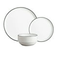 BIA Cordon Bleu Dinnerware Set, 12-Piece, Stackable Porcelain, Black ...