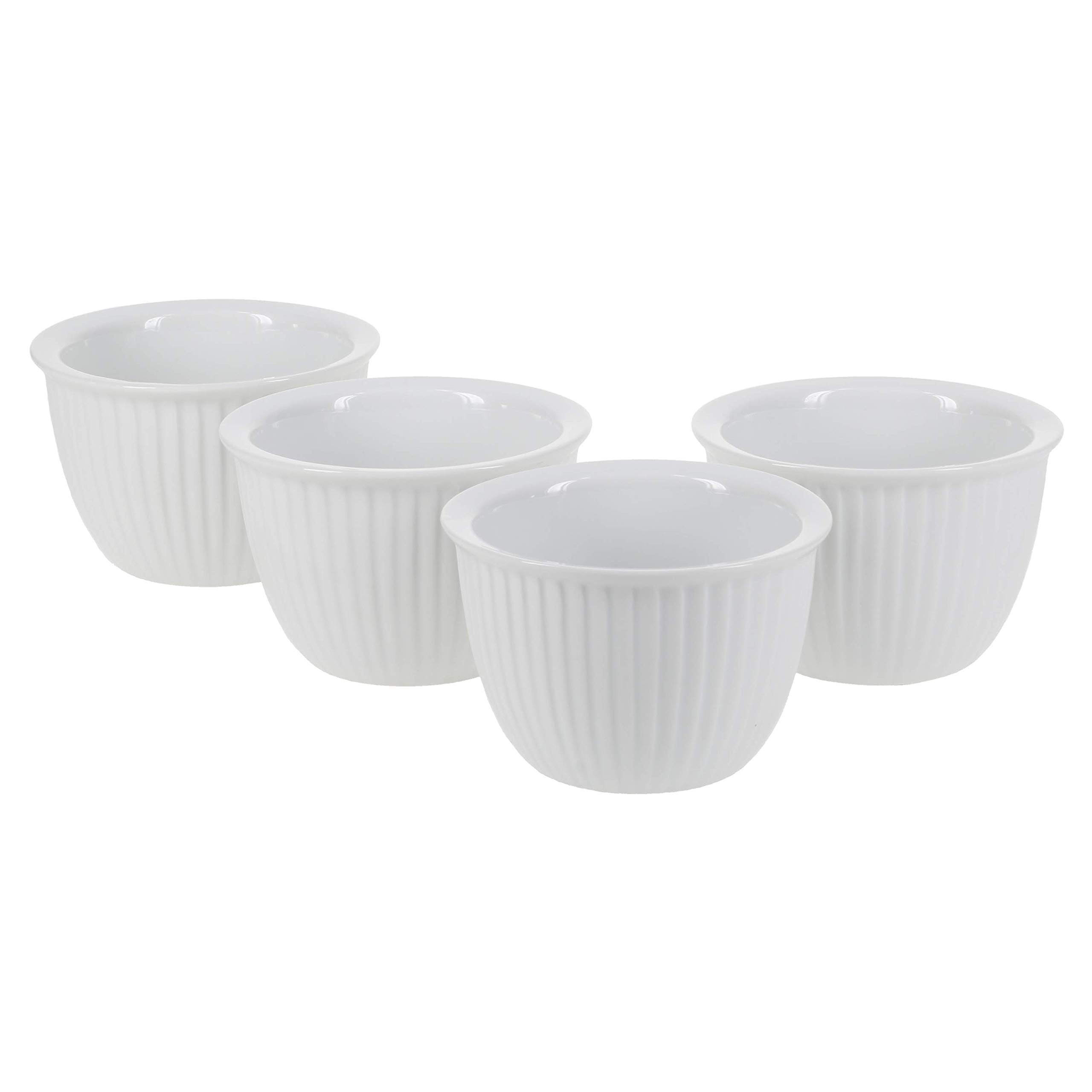 BIA Cordon Bleu 900010S4SIOC Classic Bakeware Custard Cups, White ...