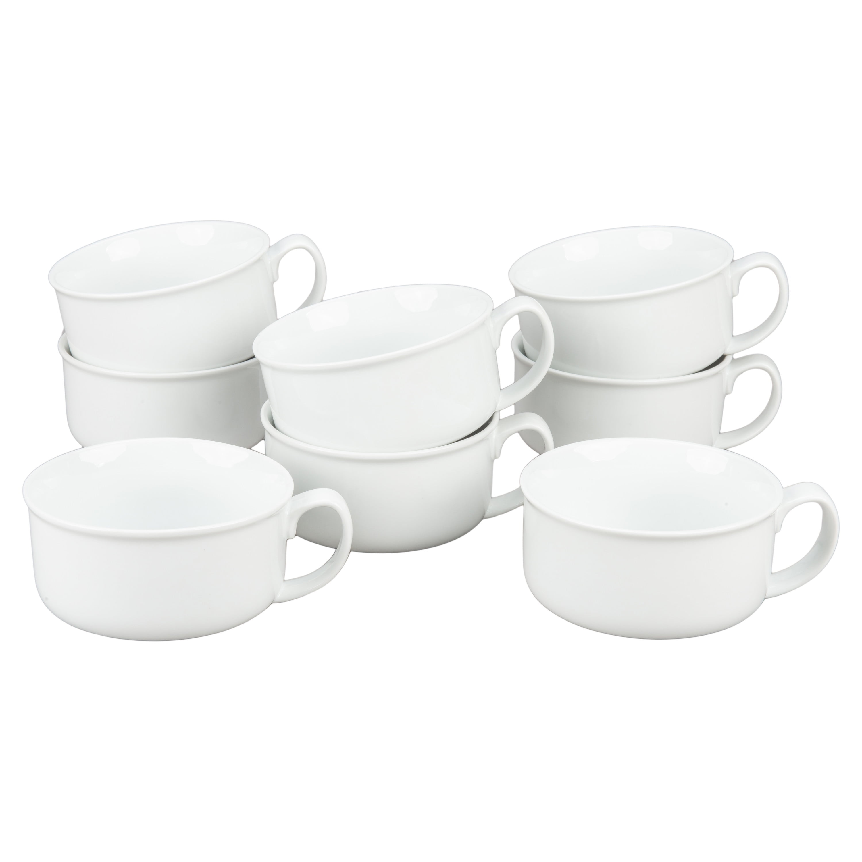 BIA Cordon Bleu Handled Soup Bowls, Set of 8, Porcelain, Oven/Microwave ...