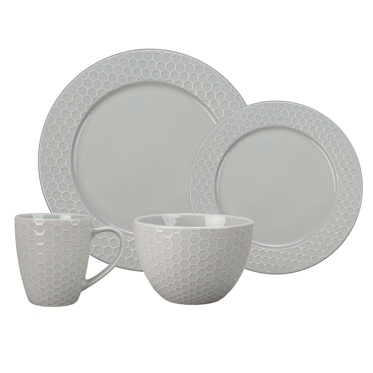 BIA Cordon Bleu Honeycomb 16-Piece Dinnerware Set | Grey - Walmart.com